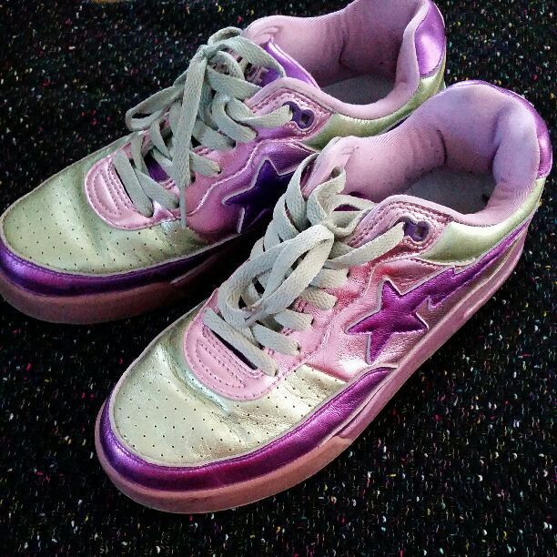 Bape Pharrell bapestas PURPLE SIZE 7 | Grailed