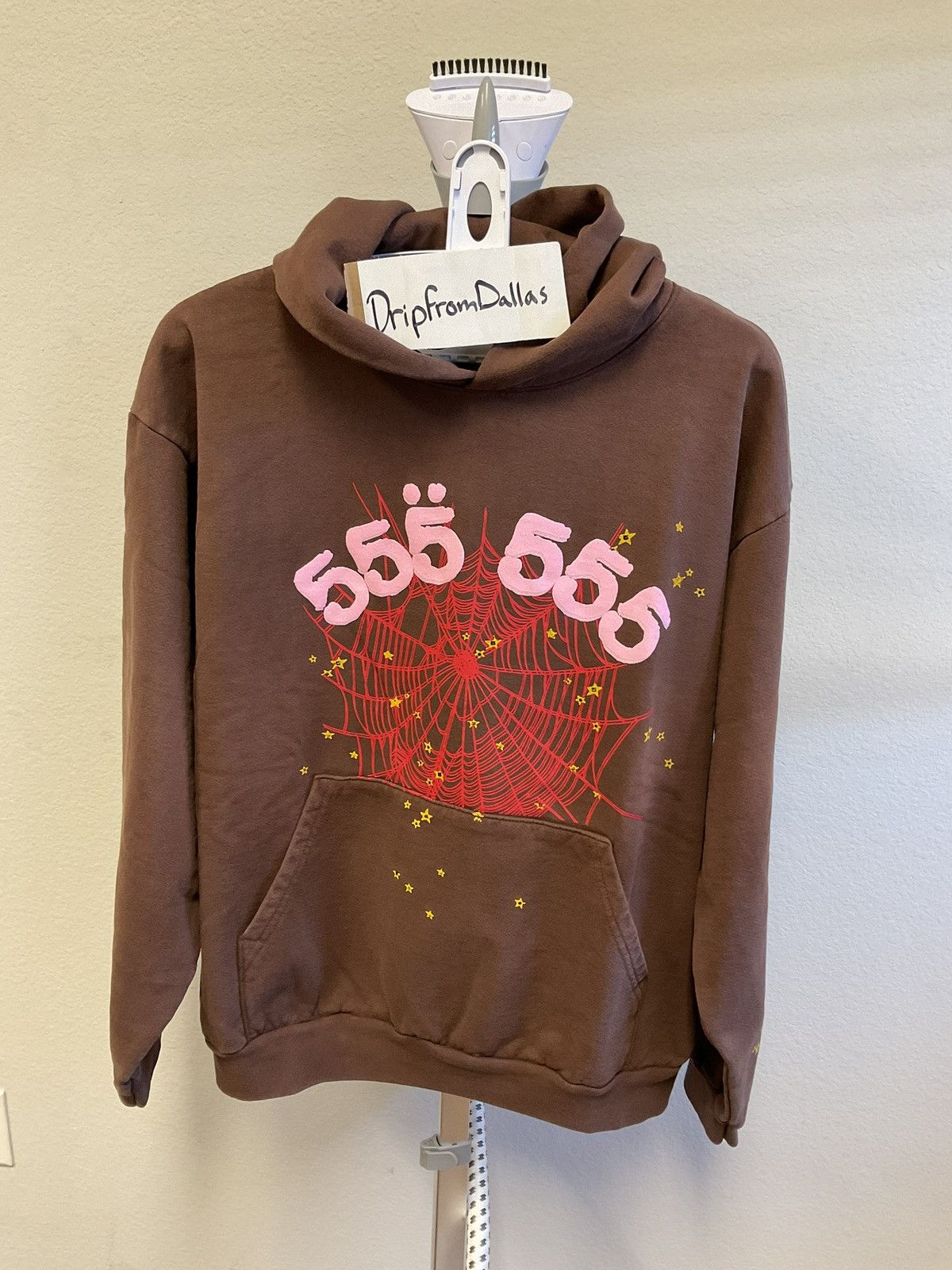 Sp5der Spider Worldwide 555 Angel Number Hoodie Brown (Extra Large ...