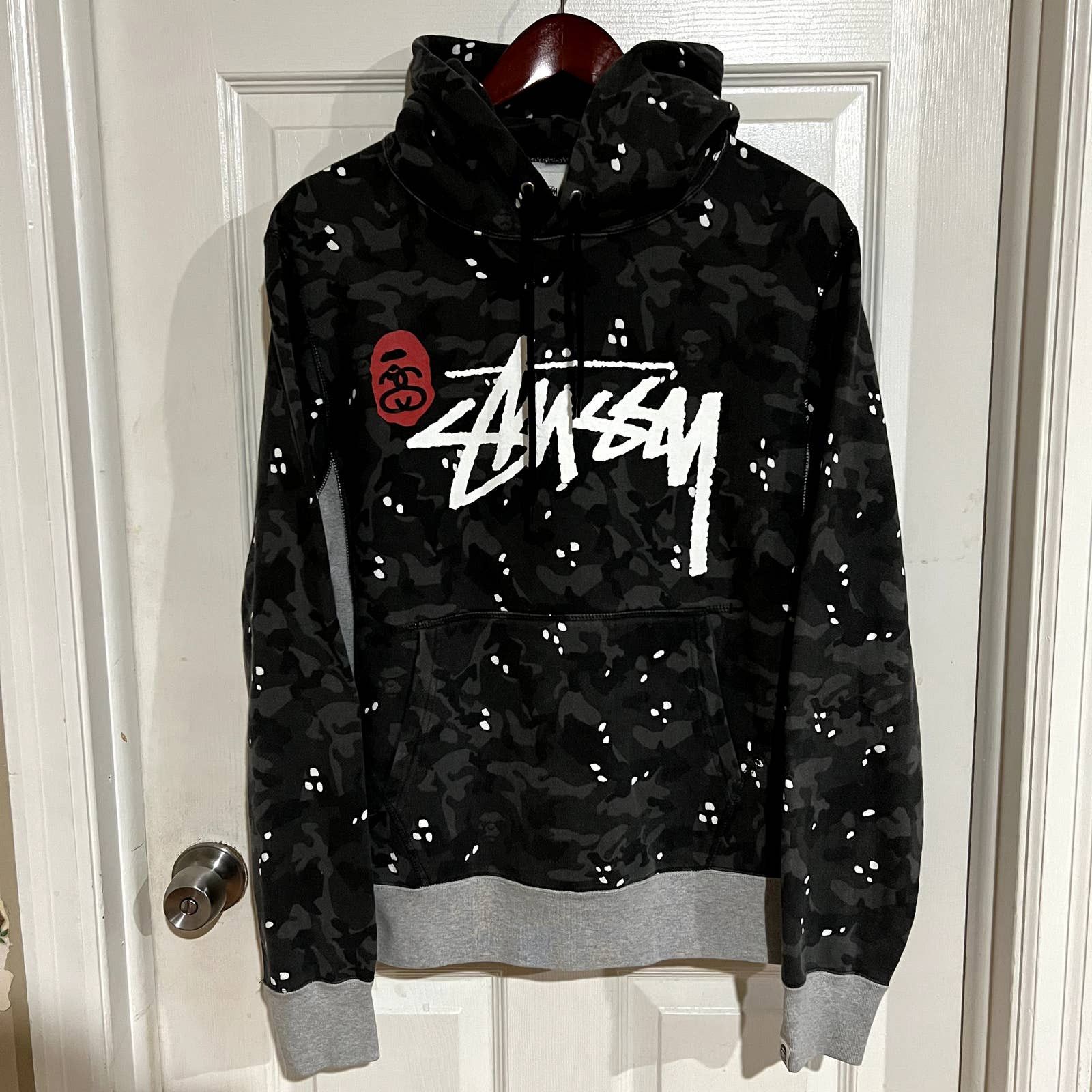 Bape × Stussy Bape X Stussy Camo Reverse Weave Hoodie | Grailed
