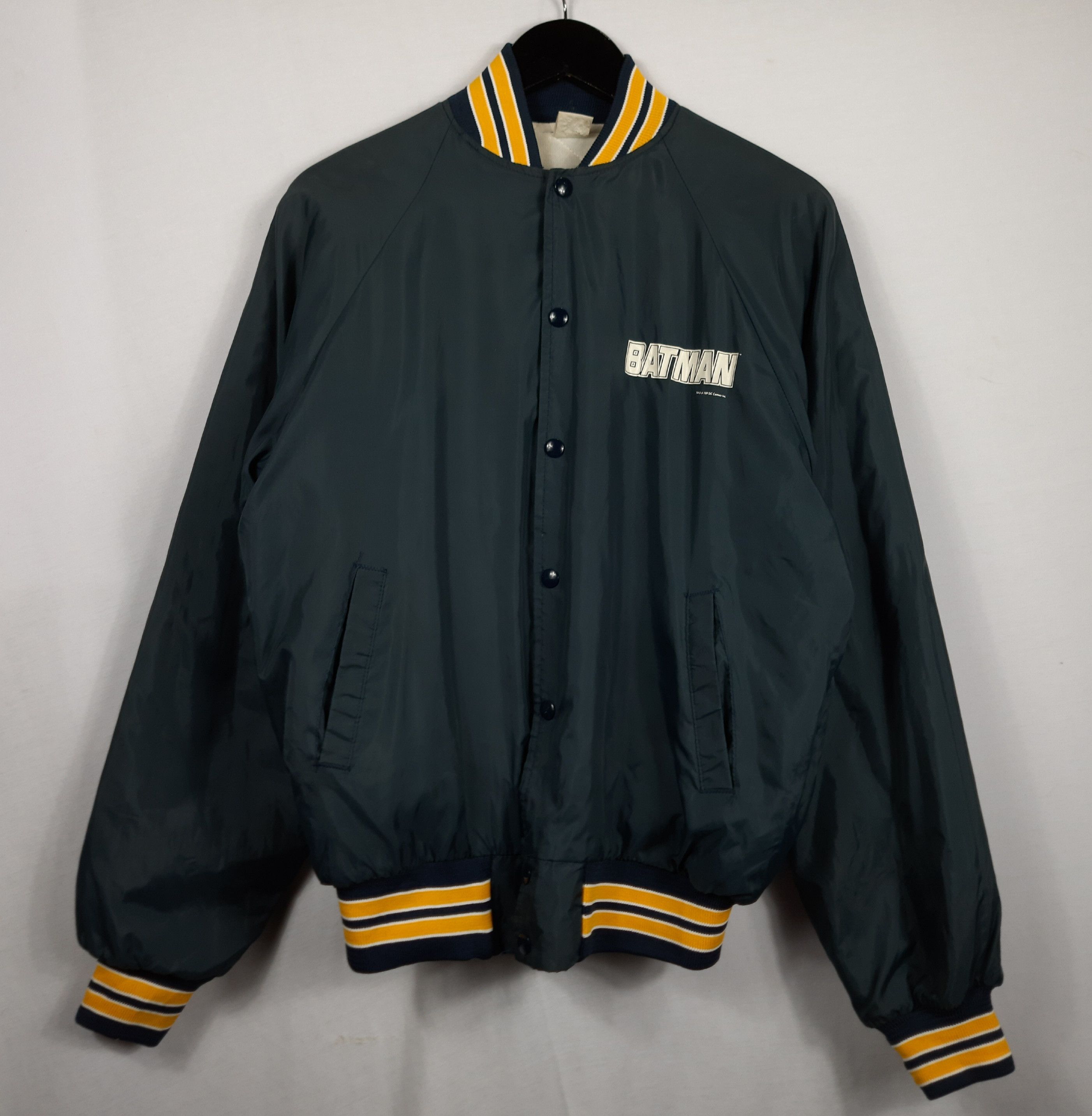 Batman × Bomber Jacket × Vintage Vintage 80s Batman Dc Comics Varsity ...