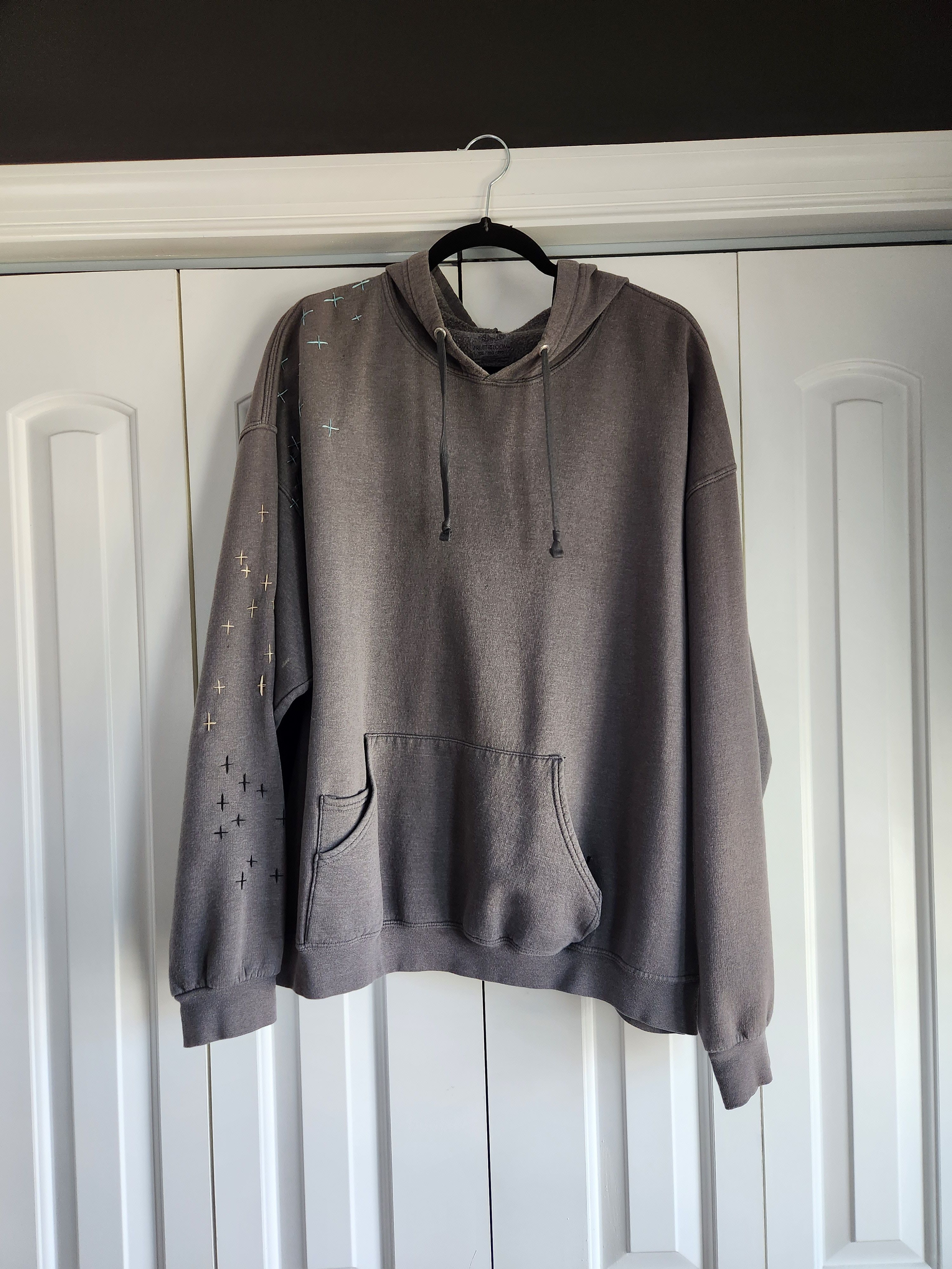 Custom × Streetwear × Vintage "Sashiko" Oversized Hoodie | Grailed