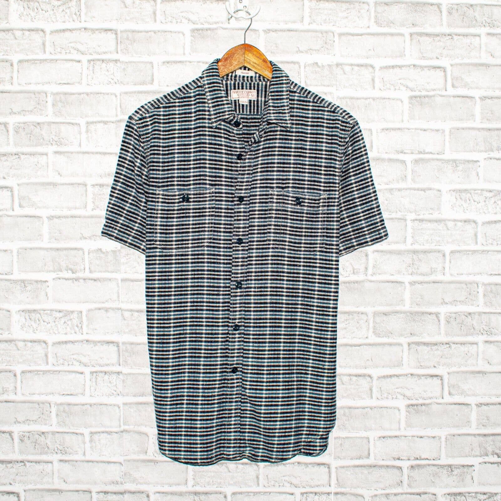 Wallace & Barnes Wallace and Barnes Short Sleeve Weave Flannel Shirt ...