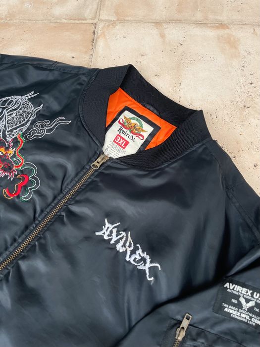 Vintage Black Avirex Bomber Jacket Japanese Sukajan Dragon Alpha | Grailed