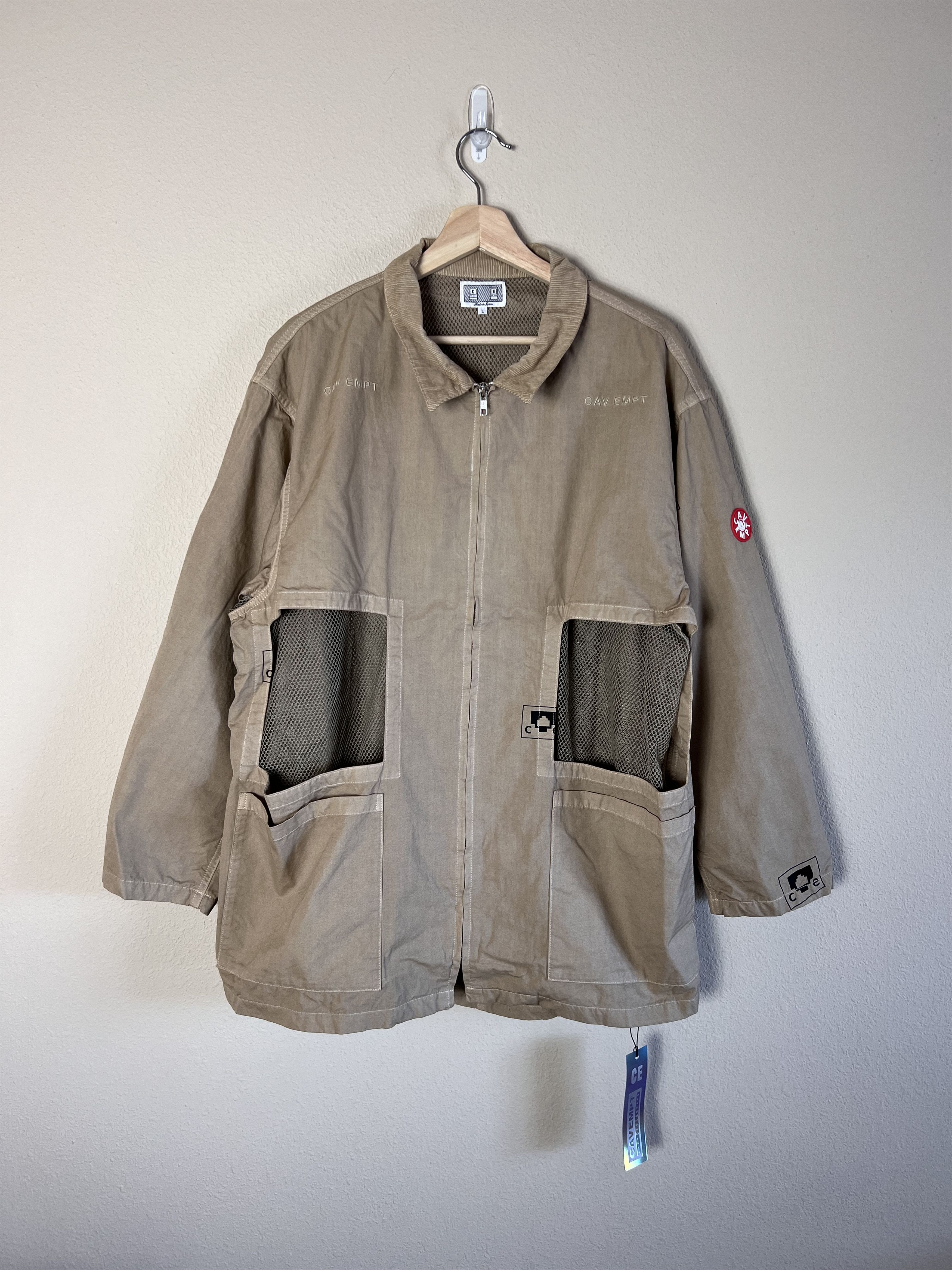 Cav Empt Cav Empt Overdye Window Mesh Jacket in Khaki | Grailed