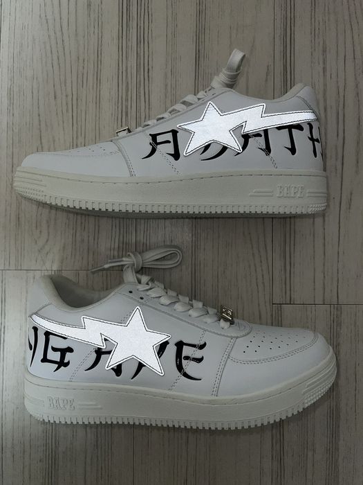 Bape Bapesta Low White Reflective 3M | Grailed