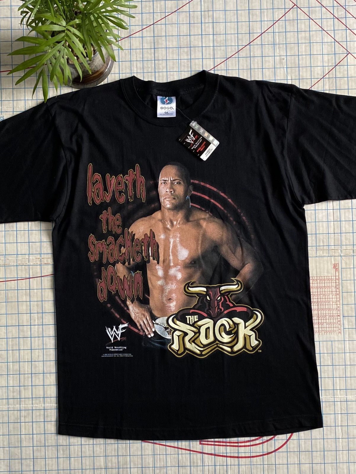 Vintage New With Tag The Rock WWF Vintage Graphic Tee Large | Grailed