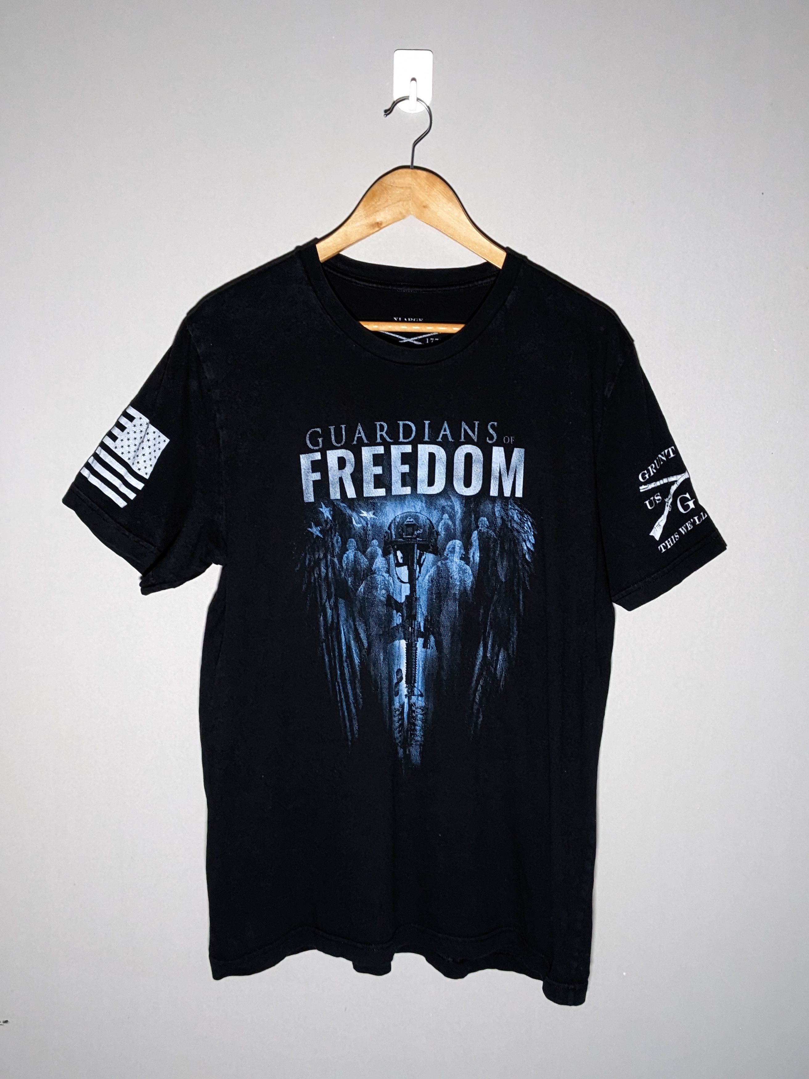 Grunt Style × Streetwear Guardian of freedom Military Black Mens T ...