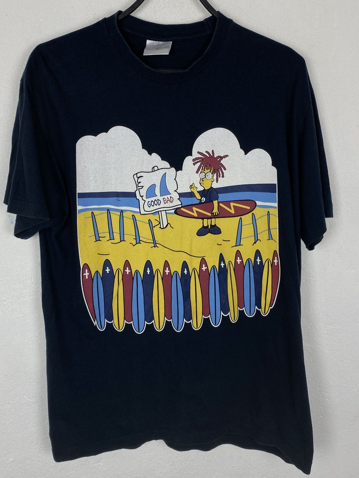 Humor 90s Vintage The Simpsons Parody Rasta Bart Surfing T-Shirt | Grailed