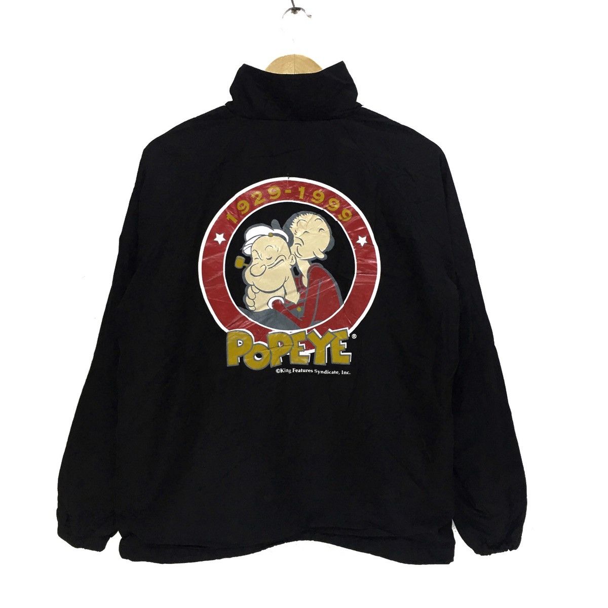 Vintage Vtg POPEYE SAILORMAN Cartoon TV Sweater Jacket Windbreaker ...