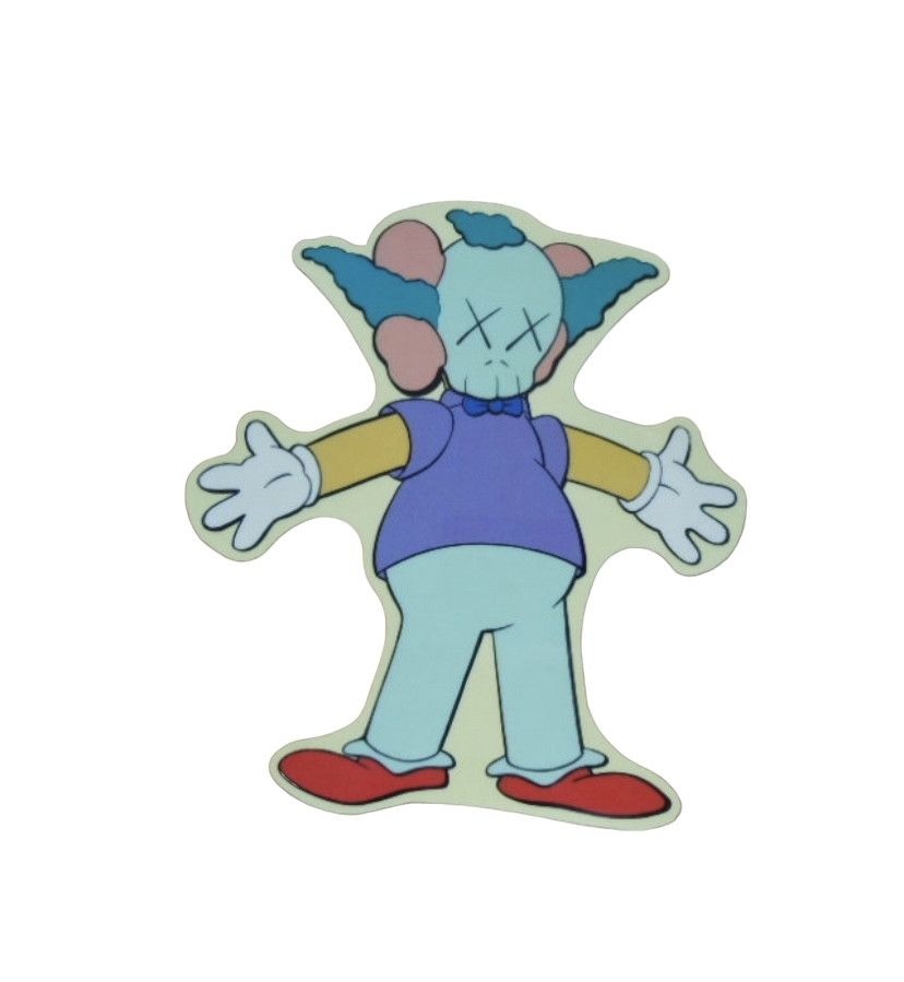 Kaws New vintage Kaws Kimpsons “Krusty the Clown” Sticker | Grailed