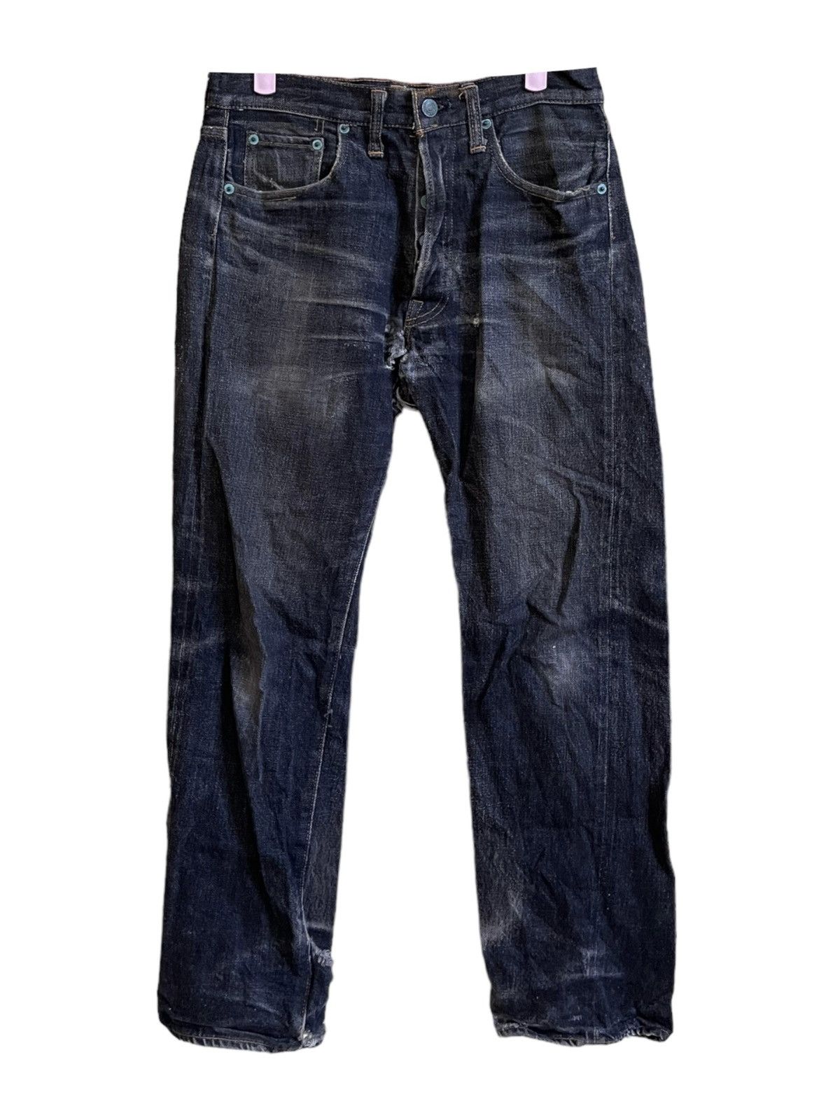 Denime Denime Homeless Style Distressed Selvedge Jeans | Grailed