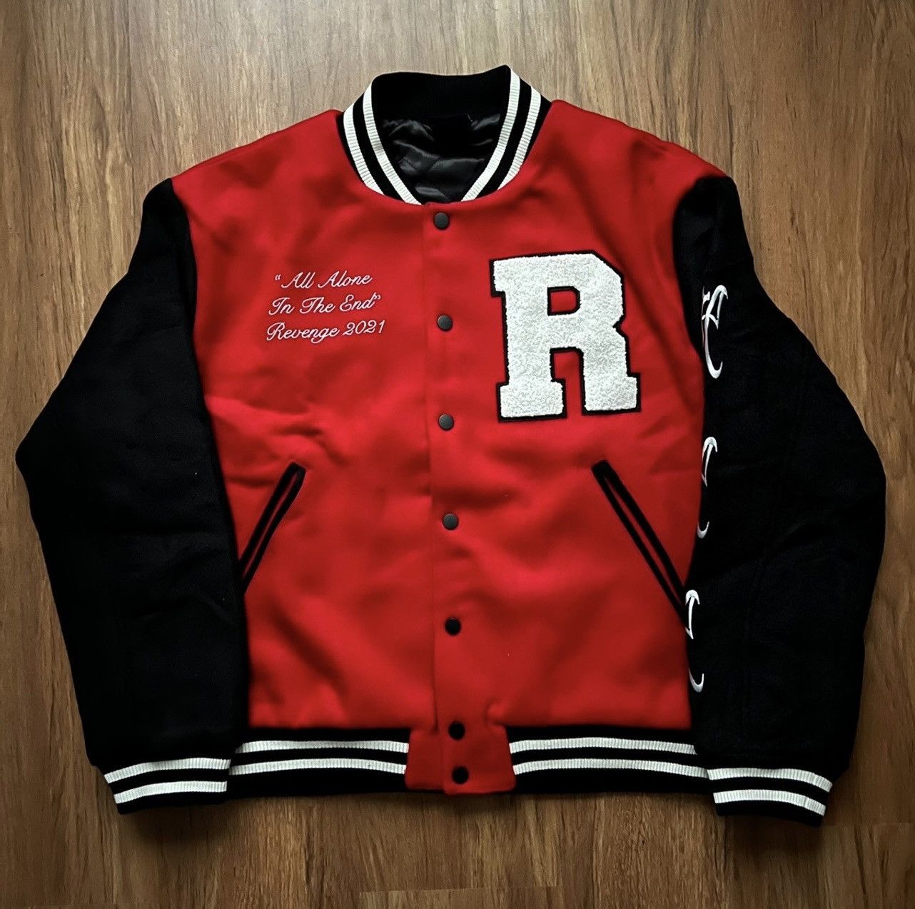 Revenge × Streetwear LAST ONE‼️ REVENGE Embroidered Skull Varsity ...