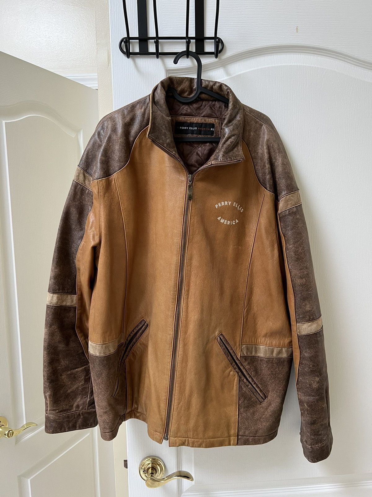 Perry Ellis Perry Ellis Vintage Leather Jacket | Grailed