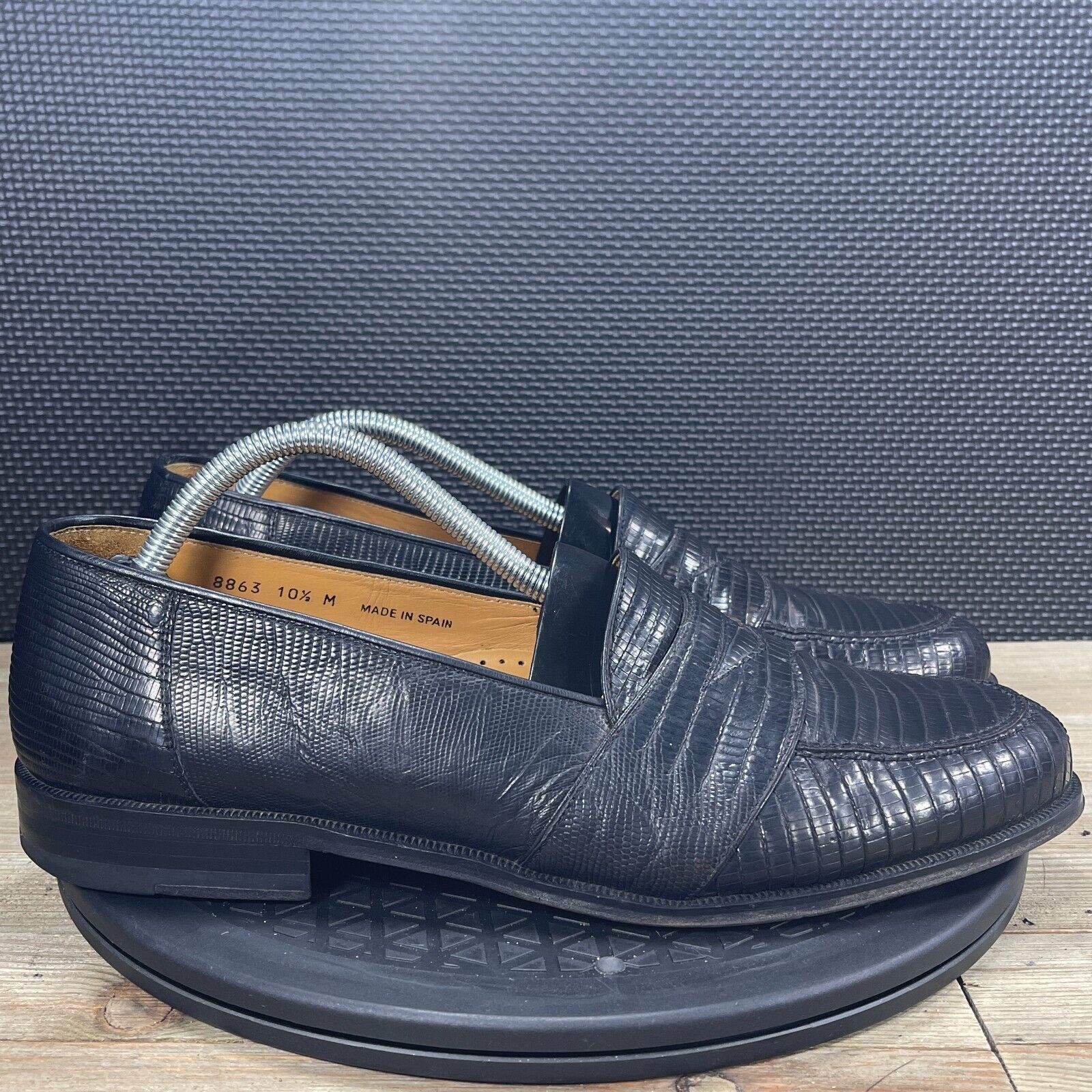 Magnanni Magnanni Black Genuine Lizard Loafers Shoes 8863 Spain Size 10 ...