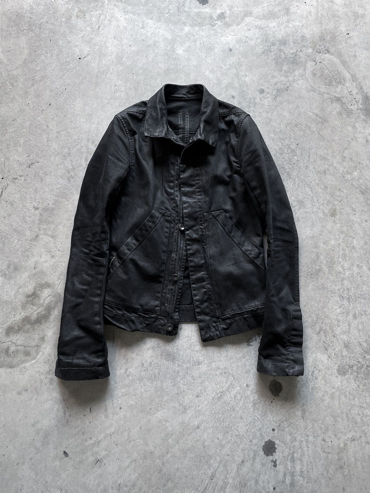 Rick Owens FW09 “CRUST” Waxed Denim Jacket | Grailed