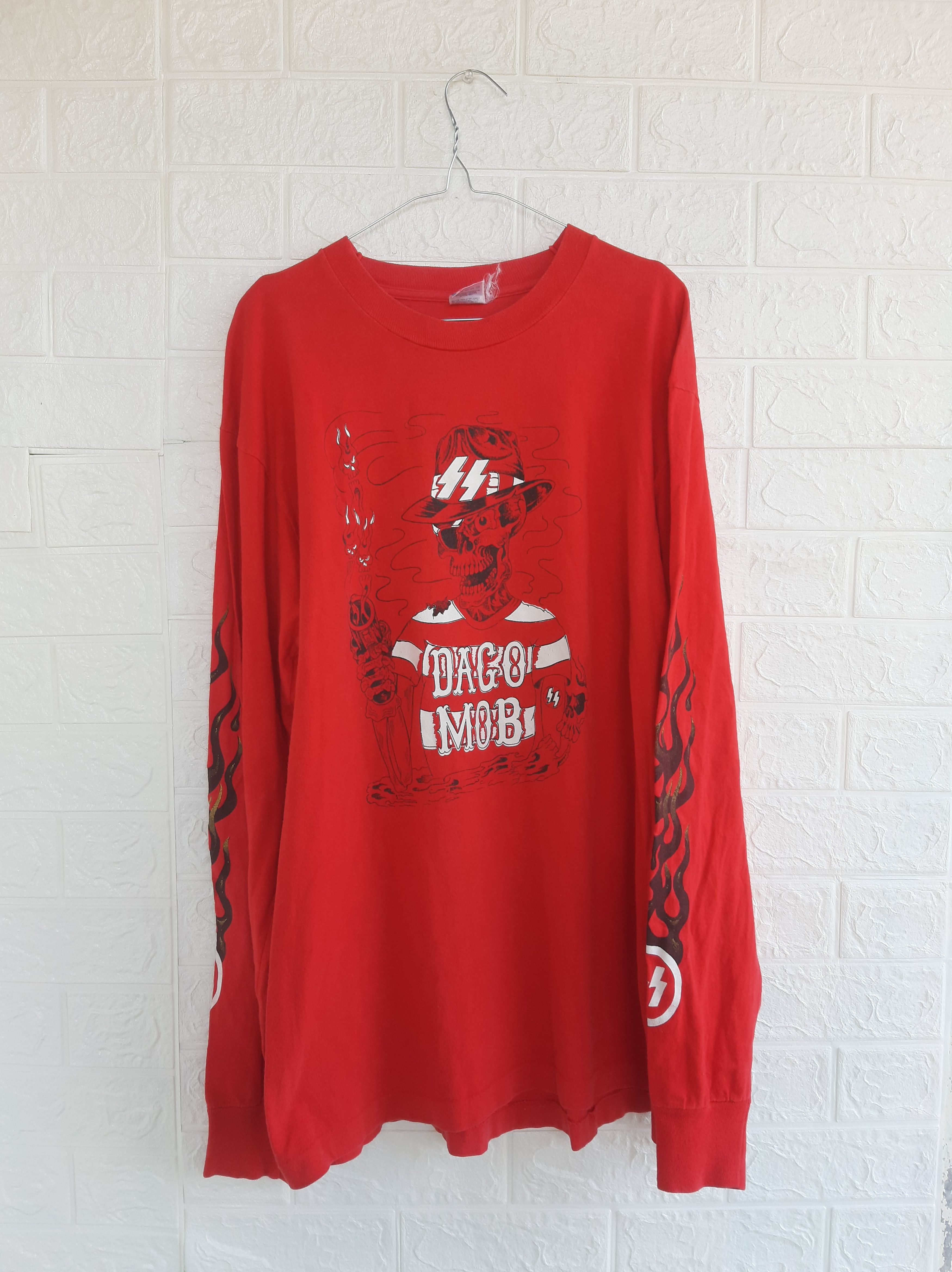 Vintage Vintage Very Rare 90s Hells Angels Dago Mob Gang Longsleeve ...