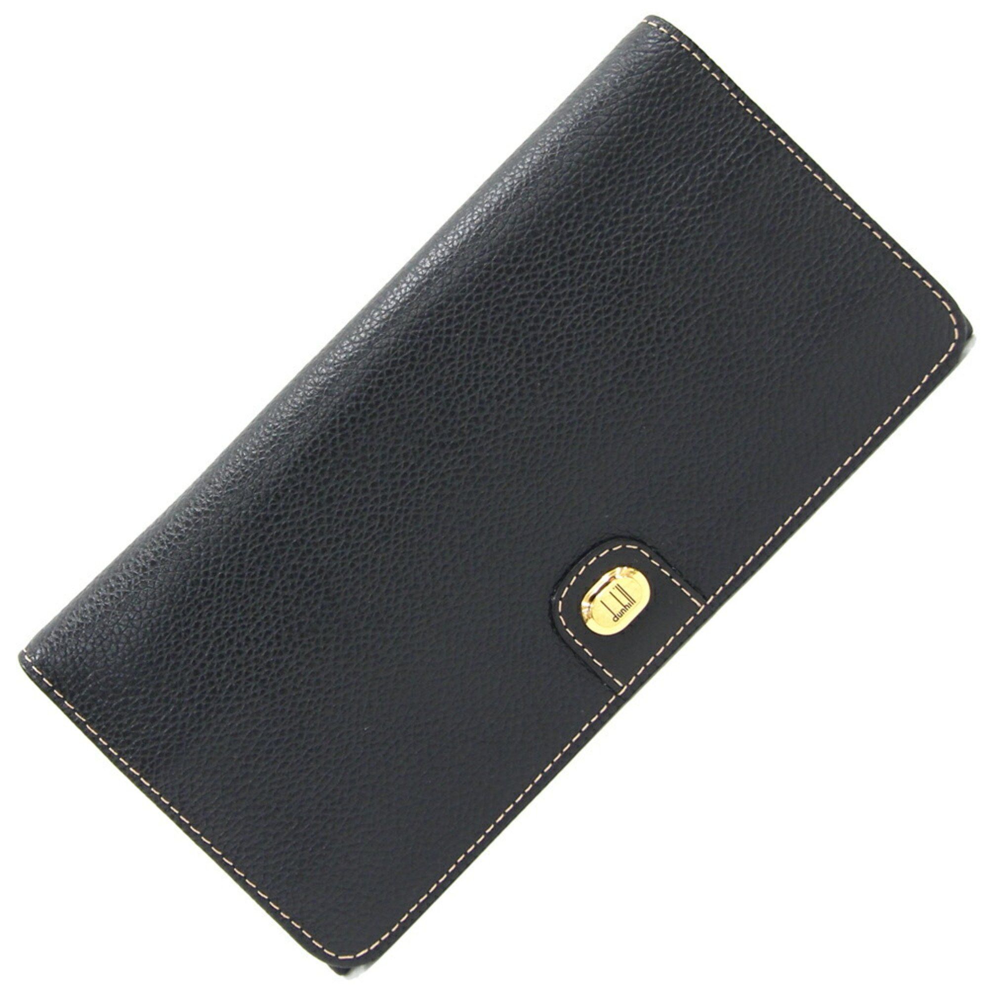 Alfred Dunhill Dunhill bi-fold long wallet WU1100A black leather men's ...