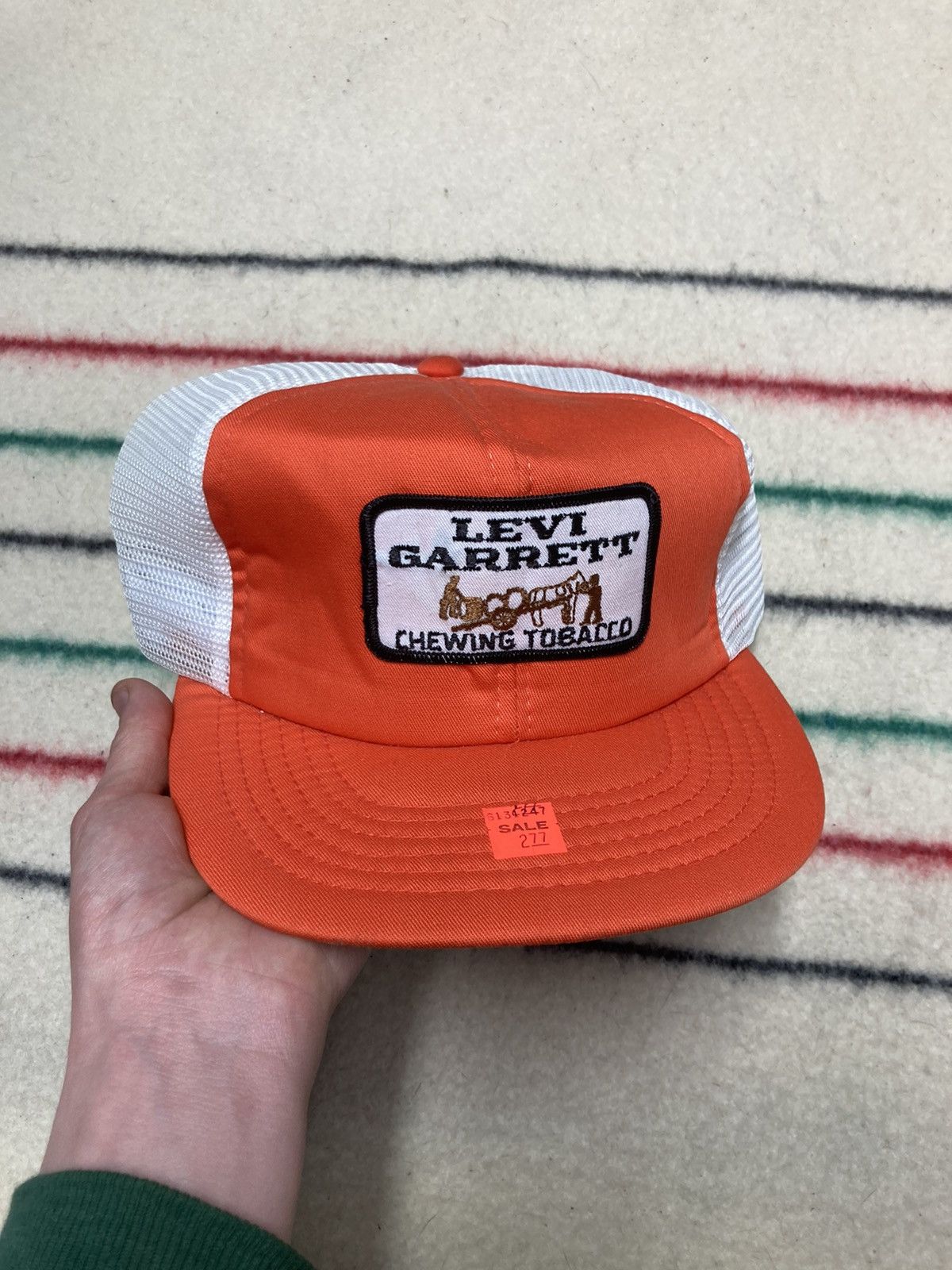 Vintage Vintage mesh trucker hat patch Levi Garrett chewing tobacco ...