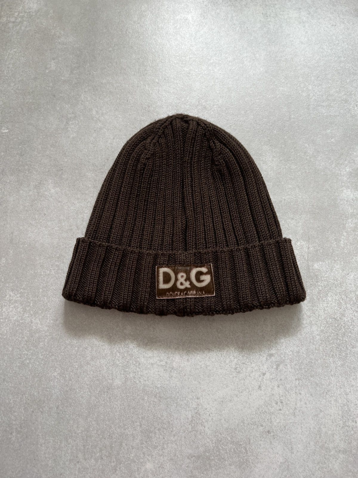 Dolce & Gabbana Dolce and gabbana classic big logo dg brown beanie hat ...