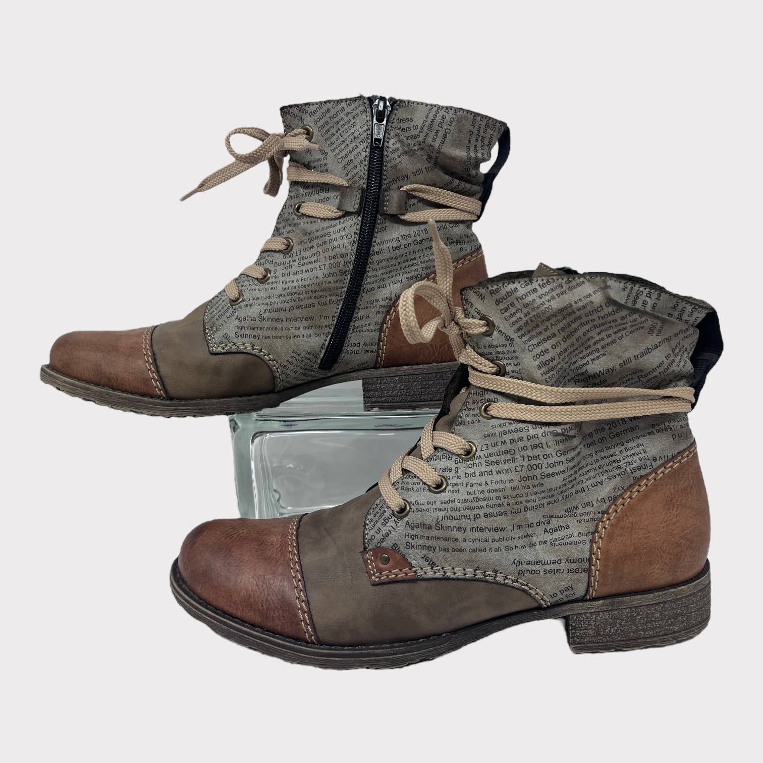 Rieker Rieker (41) Boots Payton 22 Newspaper Print | Grailed