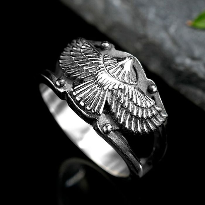 Streetwear Stainless Steel Men Animal Flying Eagle Punk Rock Ring | Grailed