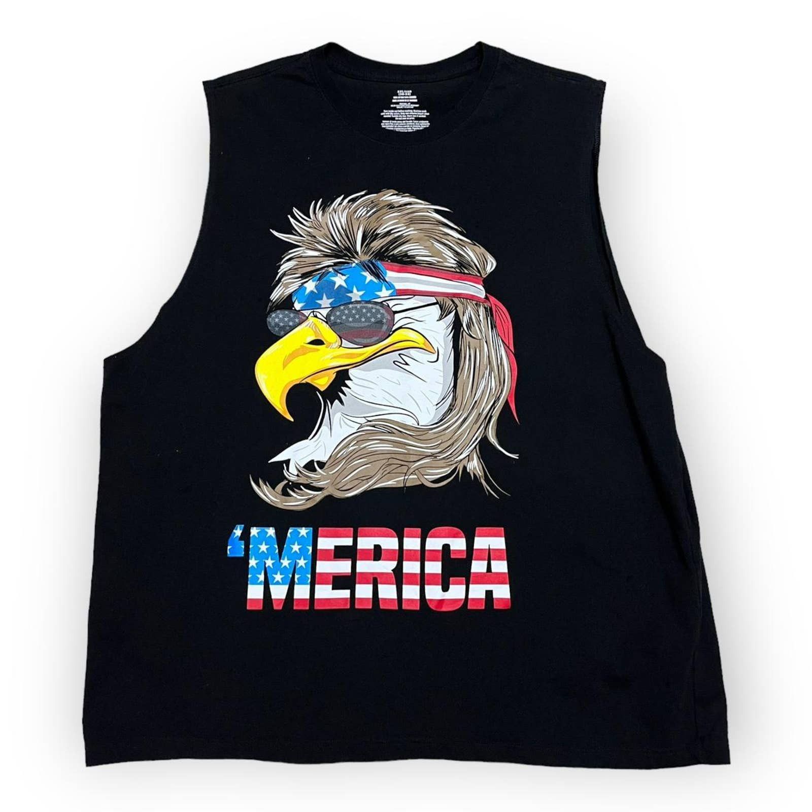 Vintage MERICA USA Eagle Mullet Redneck Country Tank Top Tee Shirt ...