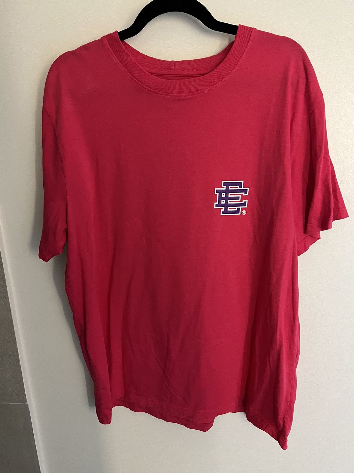 Eric Emanuel Pink Miami Exclusive T-Shirt with Purple Logo | Grailed