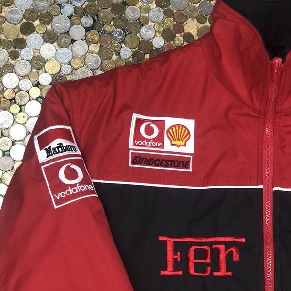 Vintage Ferrari Malbork Shell vodafone bomber jacket | Grailed
