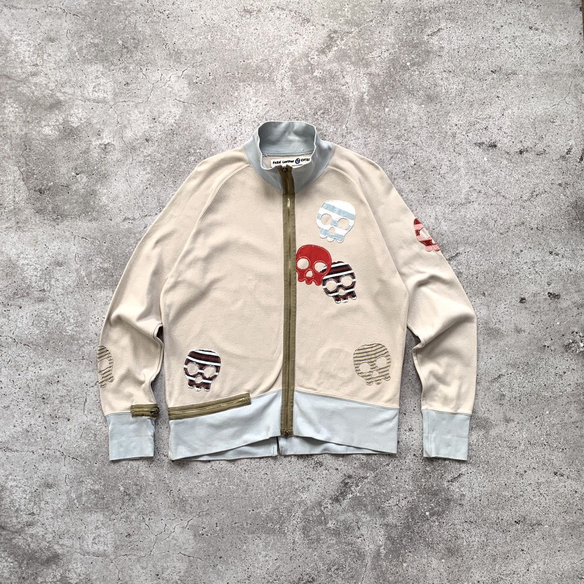 Vintage Vintage Fake London Genius 90s Rare Skull Zip Sweatshirt Y2K ...