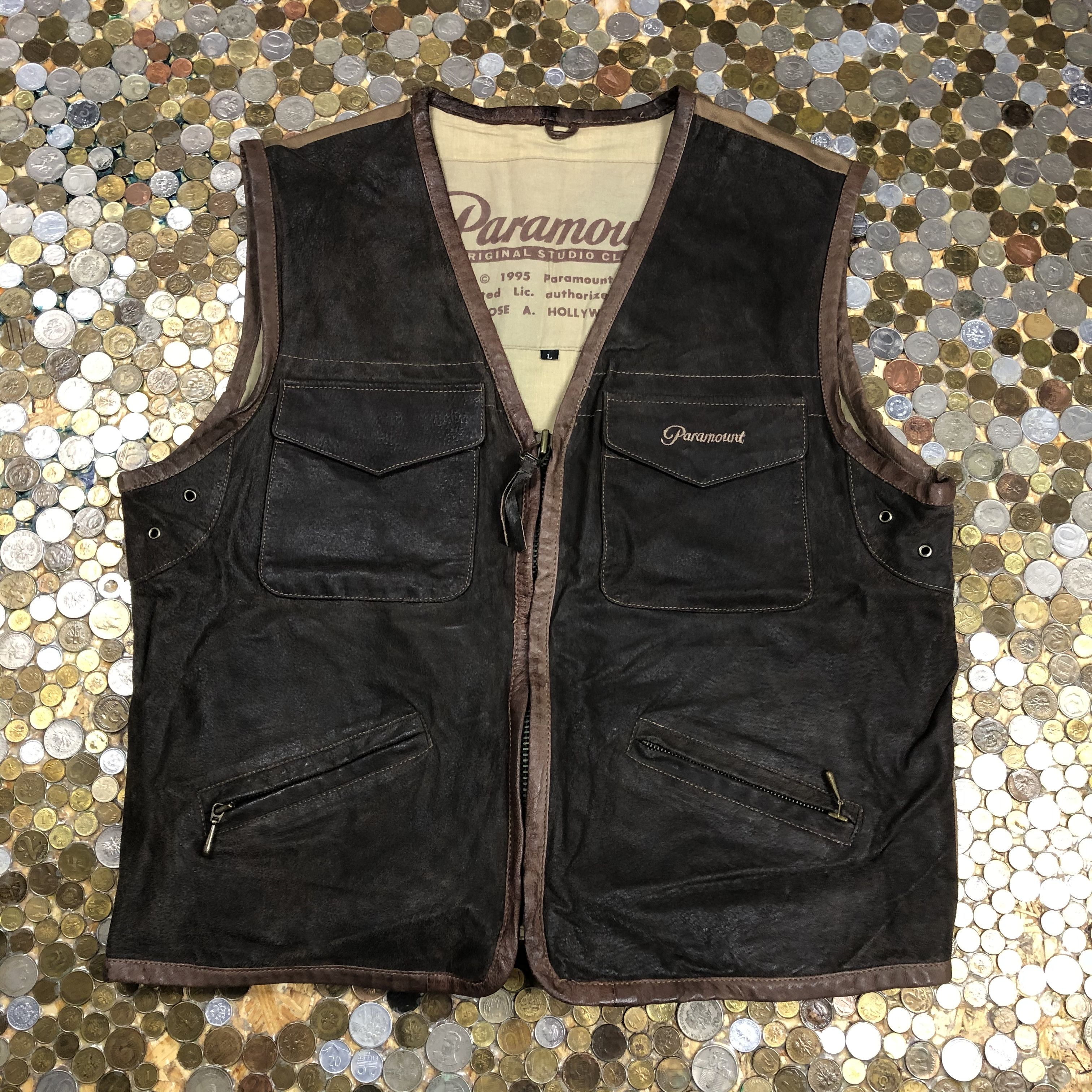 Vintage Paramount Vintage leather vest 90's 1995 | Grailed