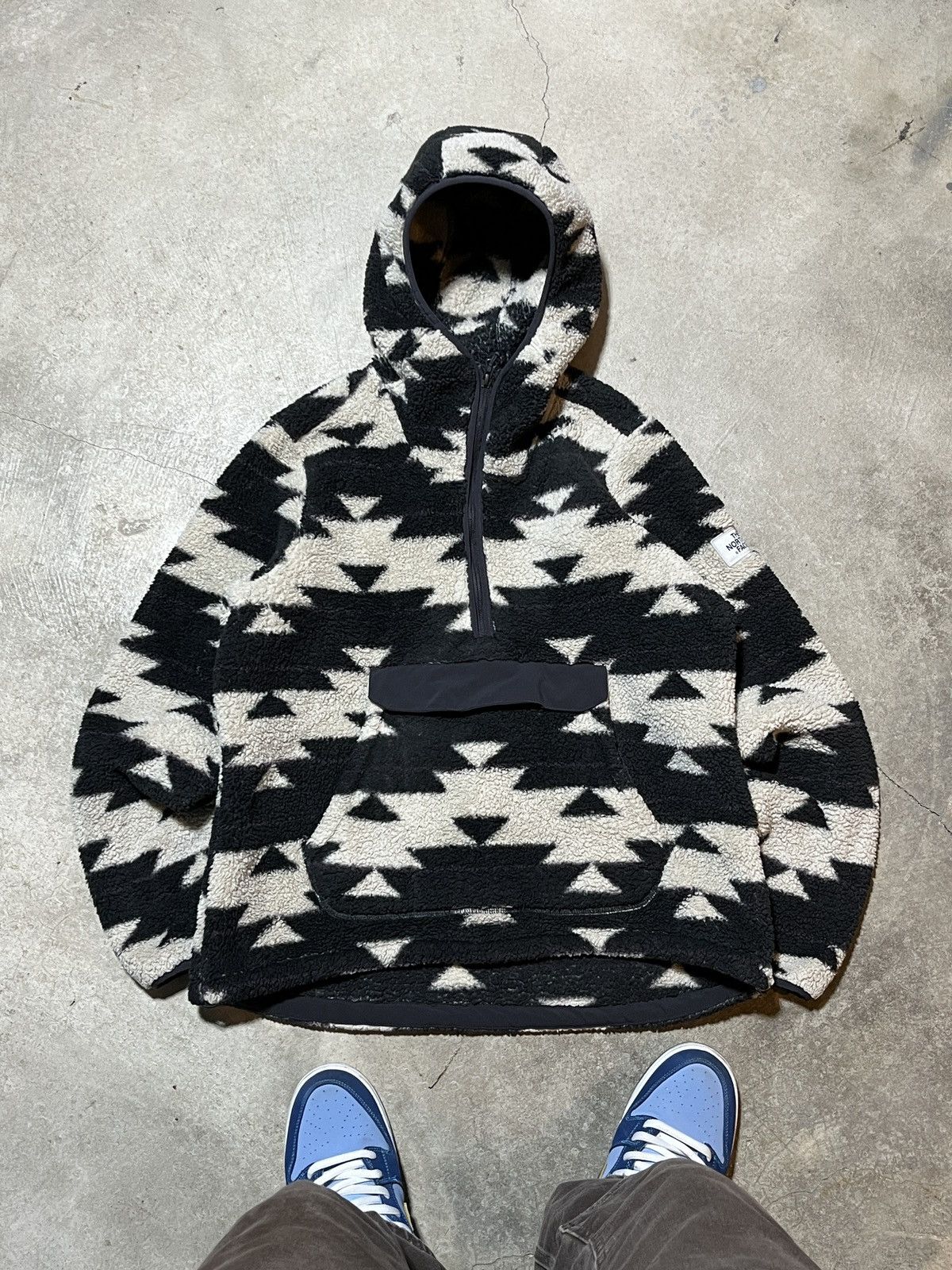 Streetwear × The North Face × Vintage North Face Hooded Pattern Fleece ...