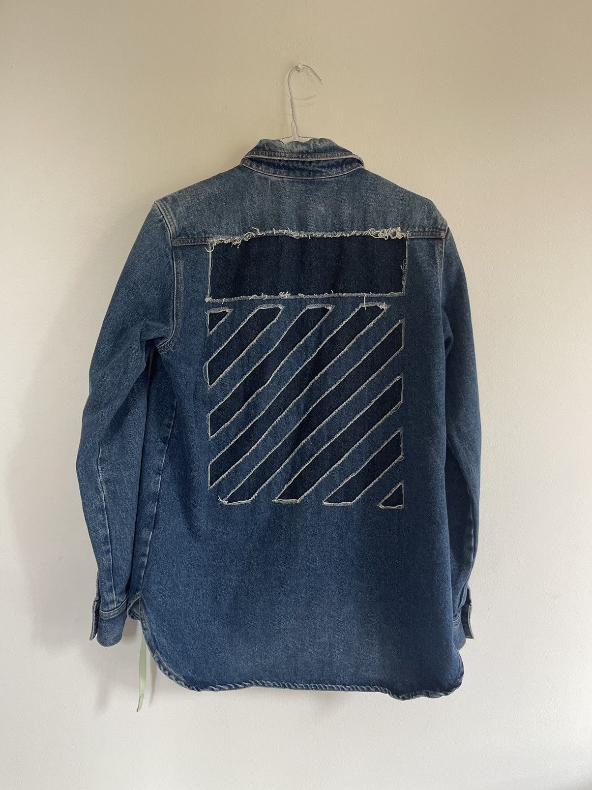 Off-White Off white Diagonal window denim jacket | Grailed