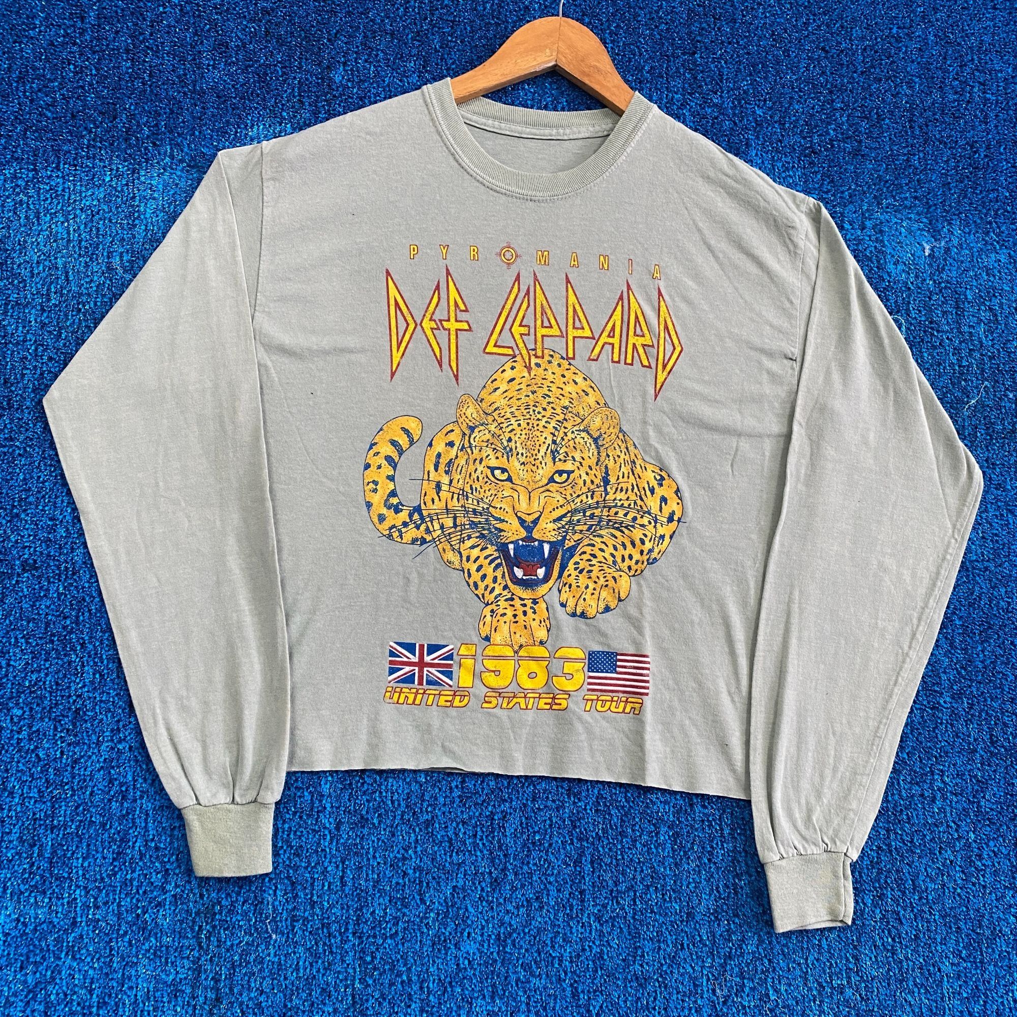 Tour Tee Def Leppard Pyromania 1983 Tour Rock Crop L/S M | Grailed