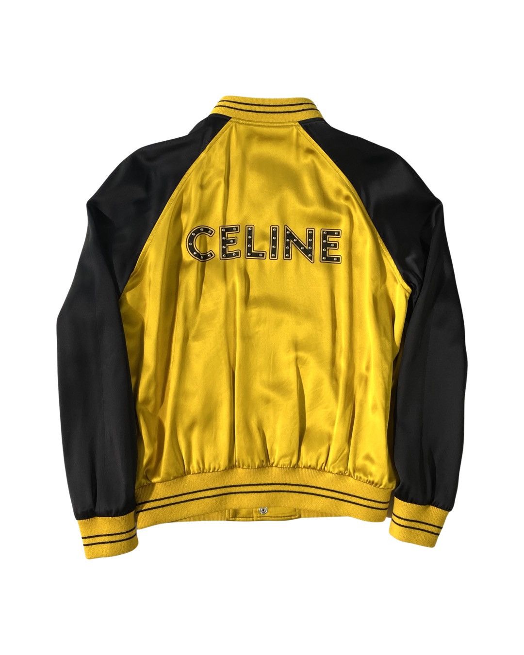 Celine Celine 2021 Satin Teddy Varsity Jacket With Studded Logo | Grailed