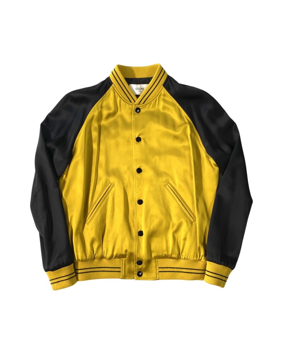 Celine Celine 2021 Satin Teddy Varsity Jacket With Studded Logo | Grailed