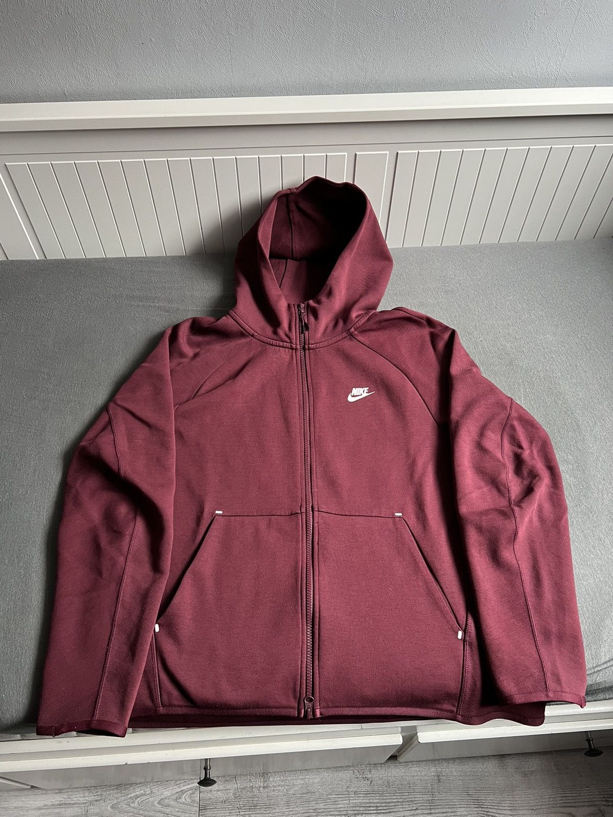 Nike Nike Sportswear Tech Fleece Hoodie Night Maroon White | Grailed
