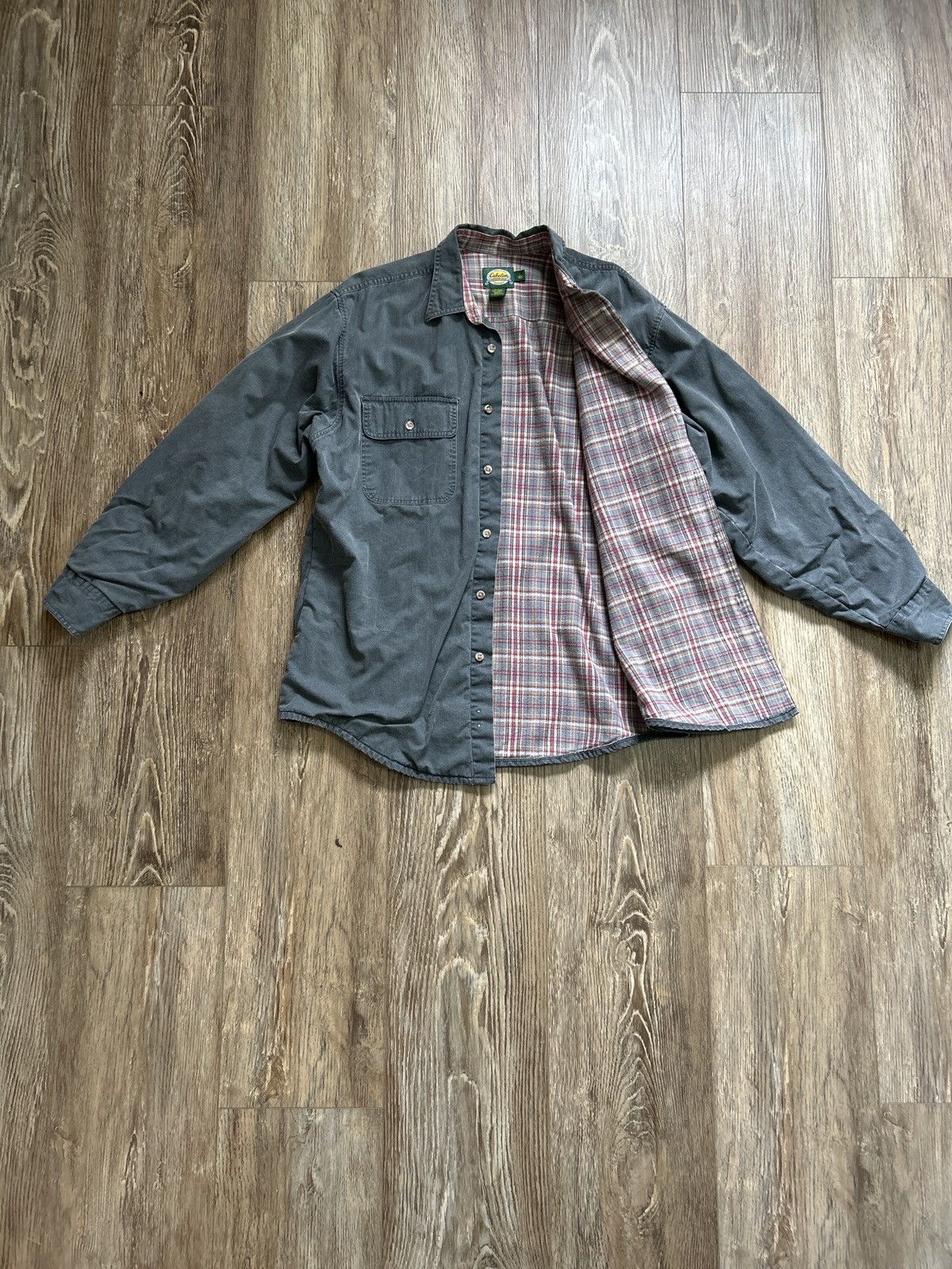 Cabelas Vintage Cabela’s Jacket - Grey with Plaid Interior | Grailed