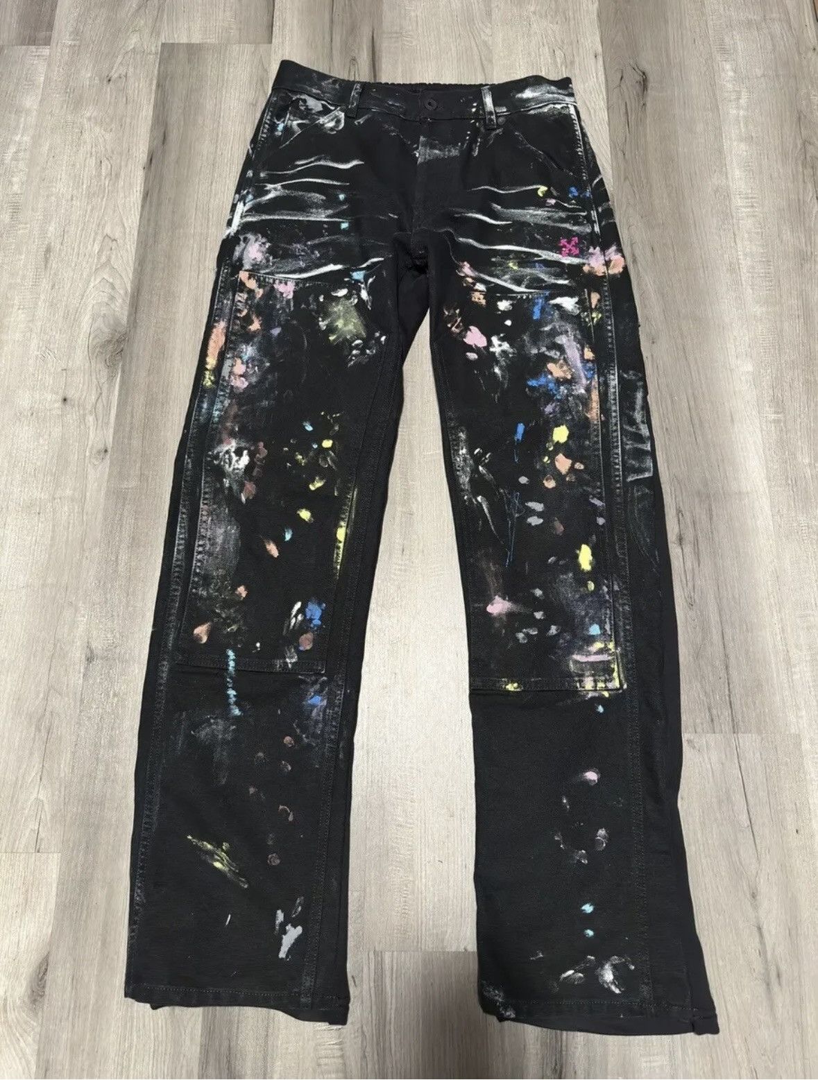 Off-White Off-White Paint Splatter Carpenter Pants | Grailed