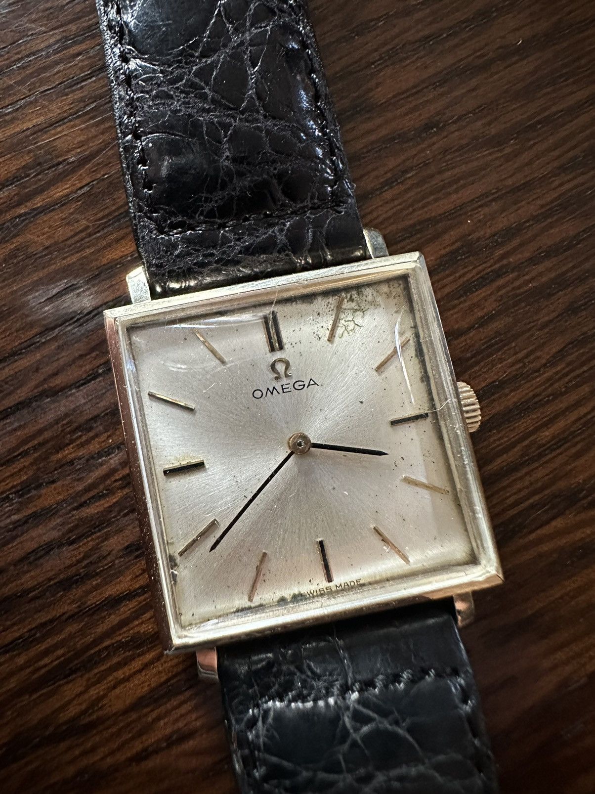 Omega × Vintage Vintage Omega Square 14K Gold Dress Watch | Grailed