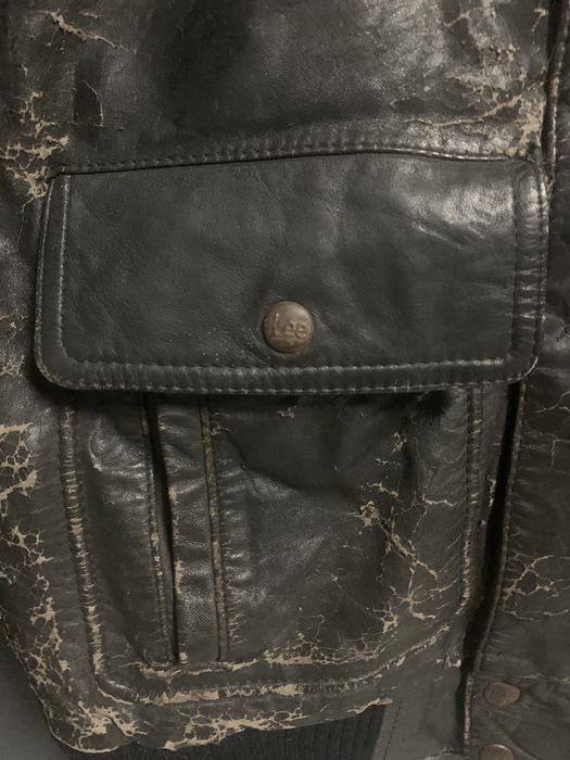 Vintage 70s Lee Riders garment distressed genuine leather jacket | Grailed