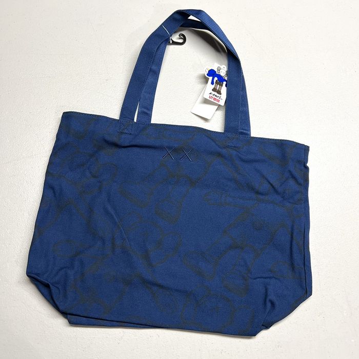 Uniqlo BRAND NEW KAWS ORIGINAL FAKE UNIQLO COLLAB CANVAS BAG BLUE | Grailed