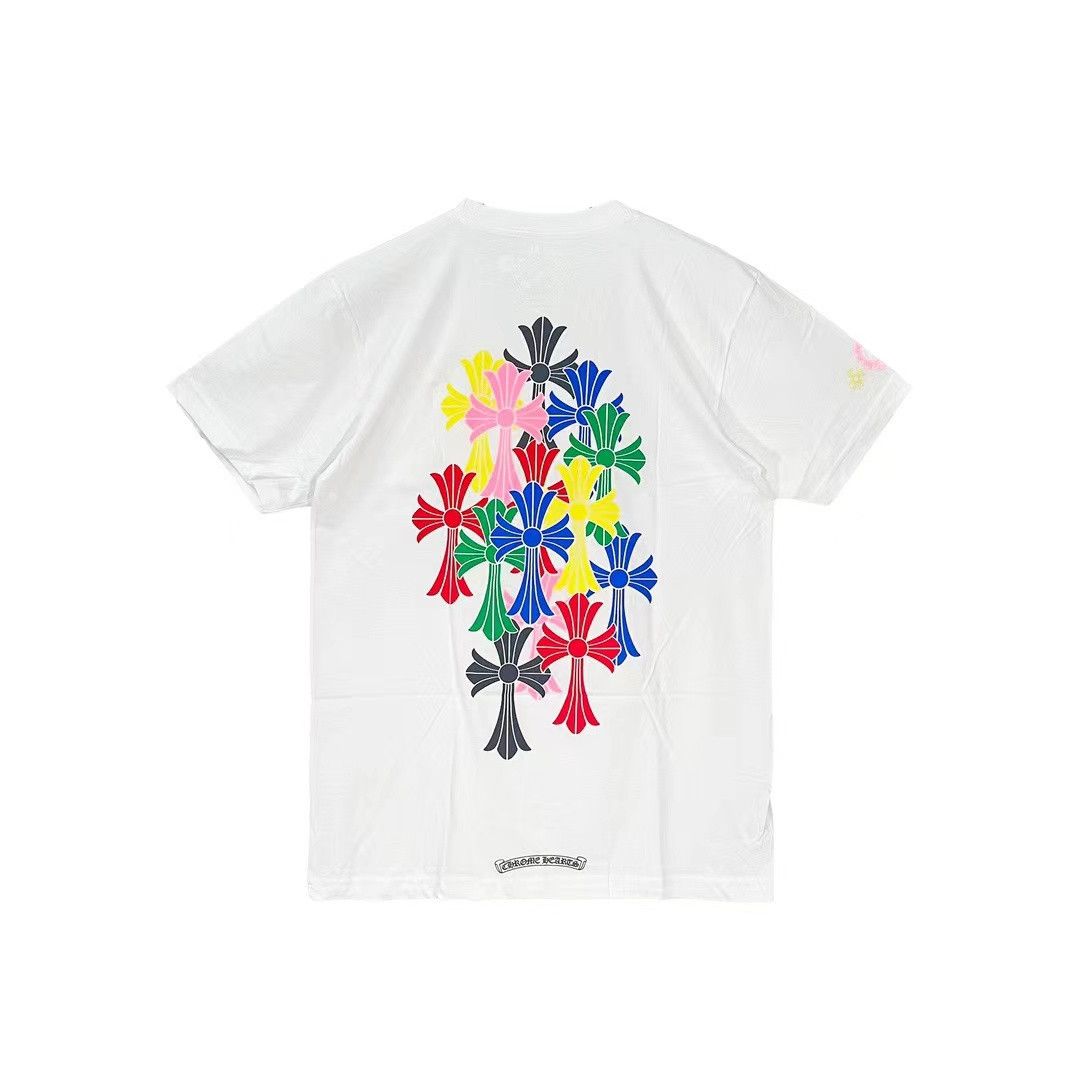 Chrome Hearts Chrome Hearts Multi Color Cross Logo Tee White | Grailed