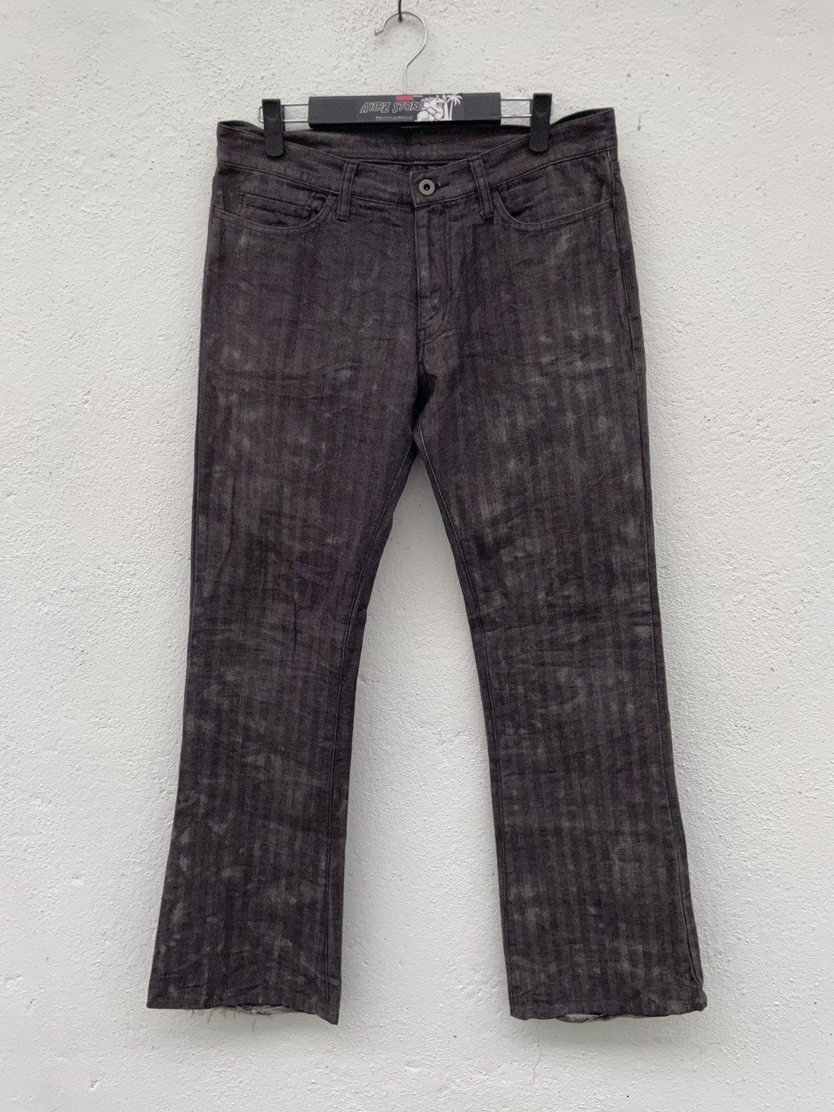 Japanese Brand Flare Jeans Edge Rupert Stripped Jeans | Grailed