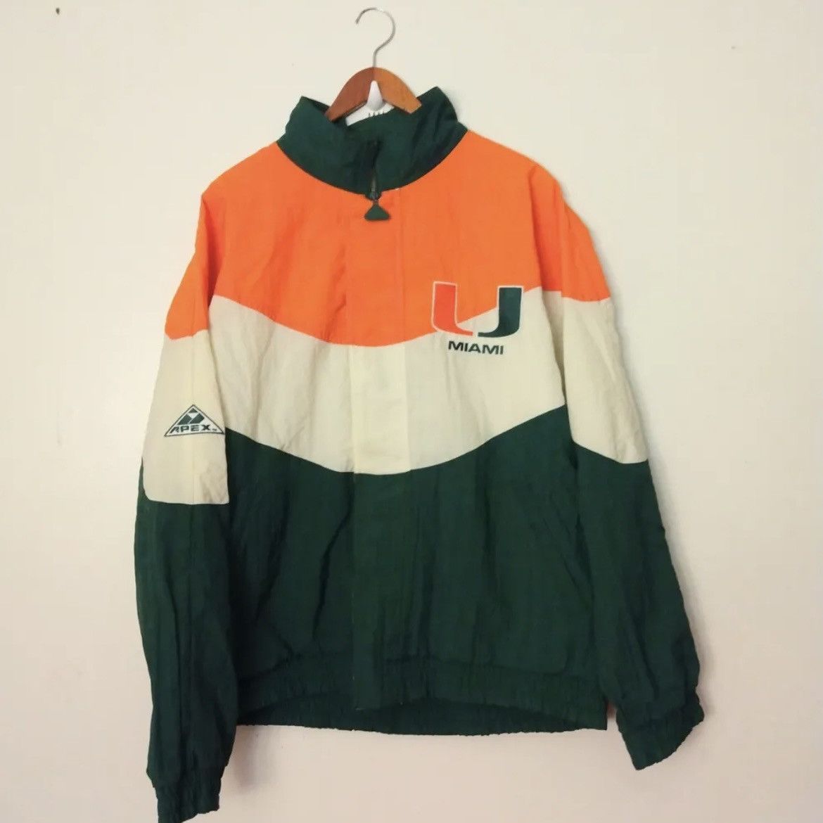 Apex One × Vintage Miami Hurricanes Vintage Apex One Windbreaker Jacket ...