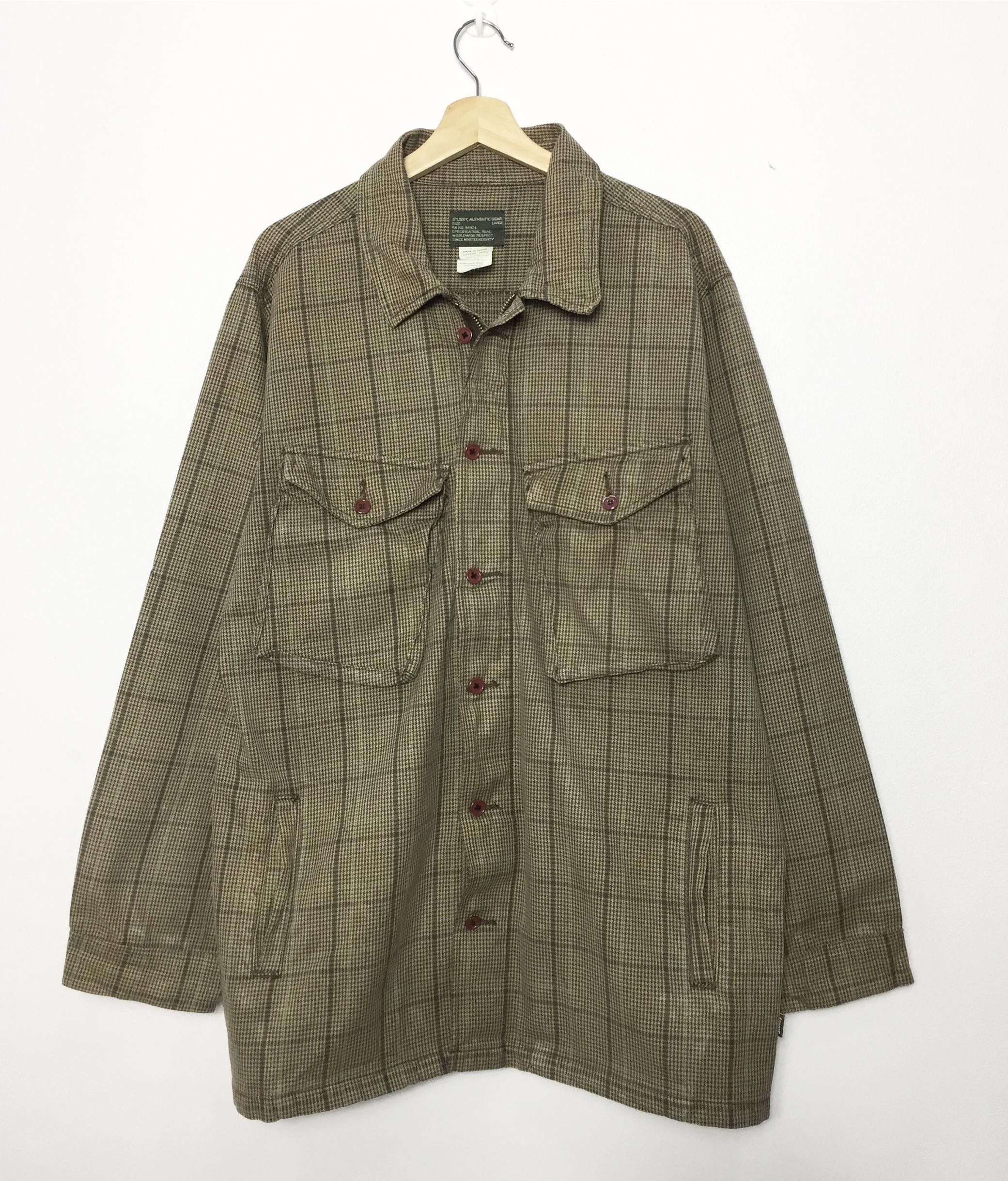 Streetwear × Stussy Rare Stussy Authentic Gear Checkered Button Jacket ...