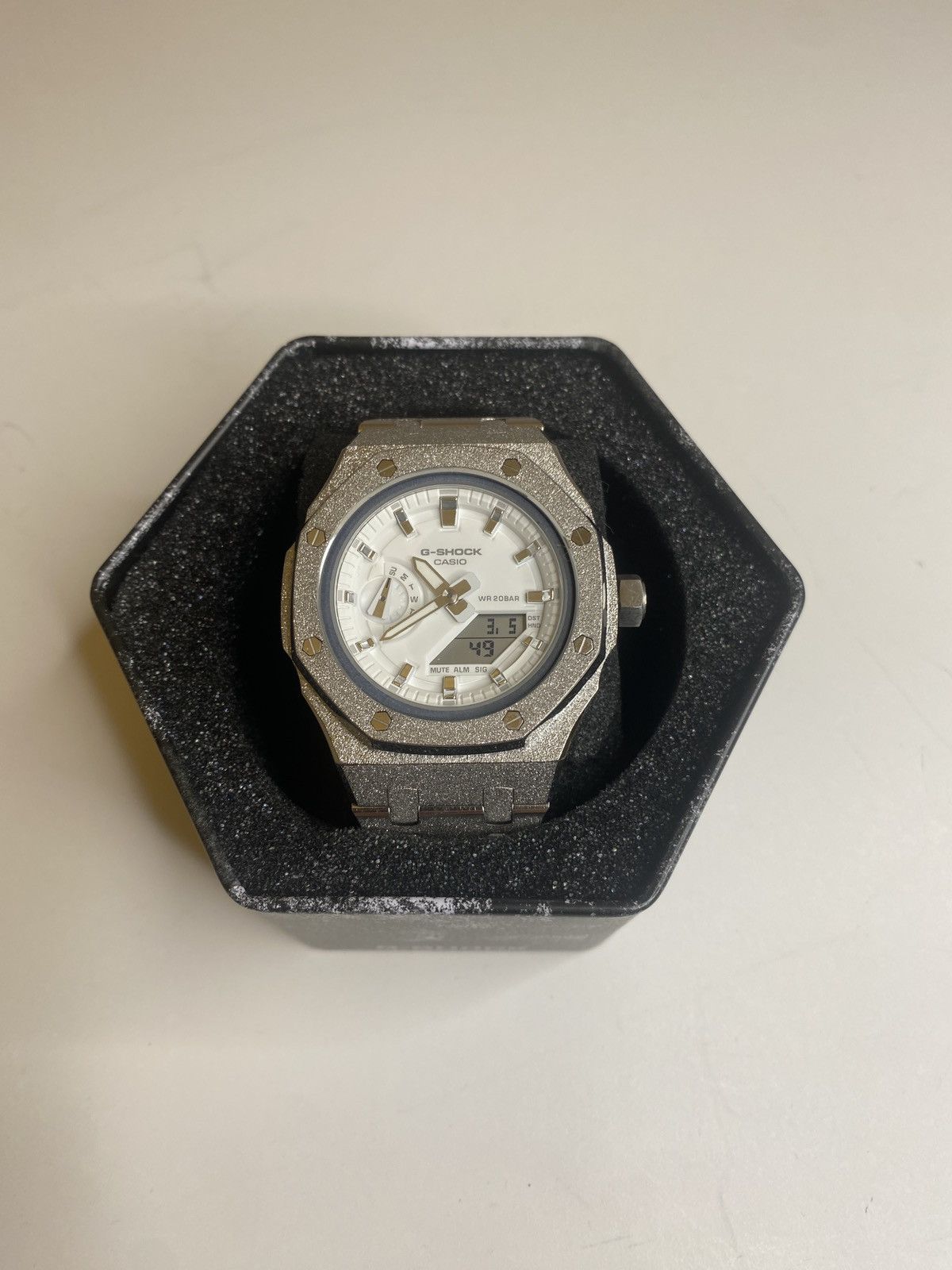 G Shock Custom Casio gshock Royal oak iced out watch | Grailed