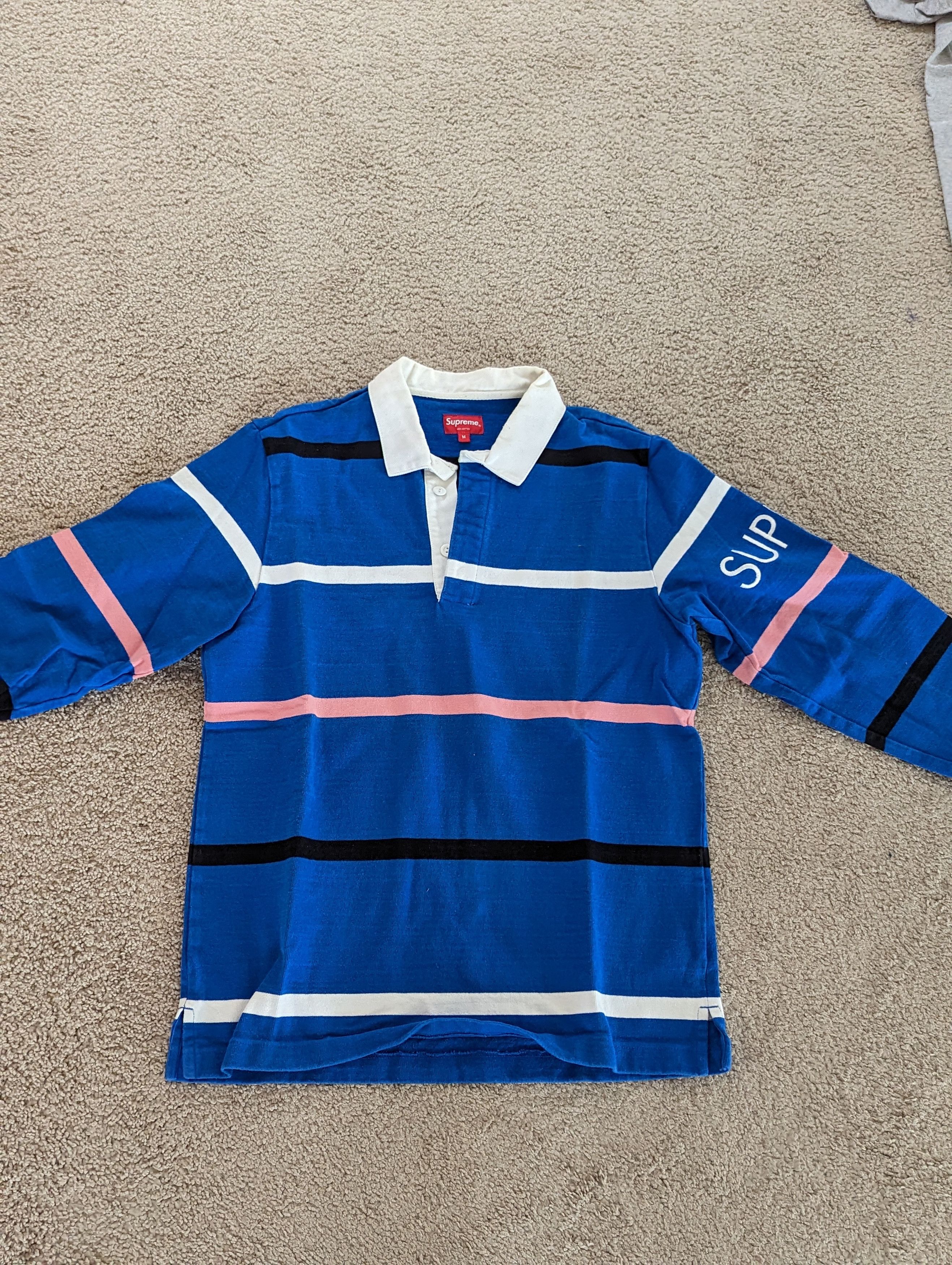 Supreme Striped Rugby Shirt | Grailed