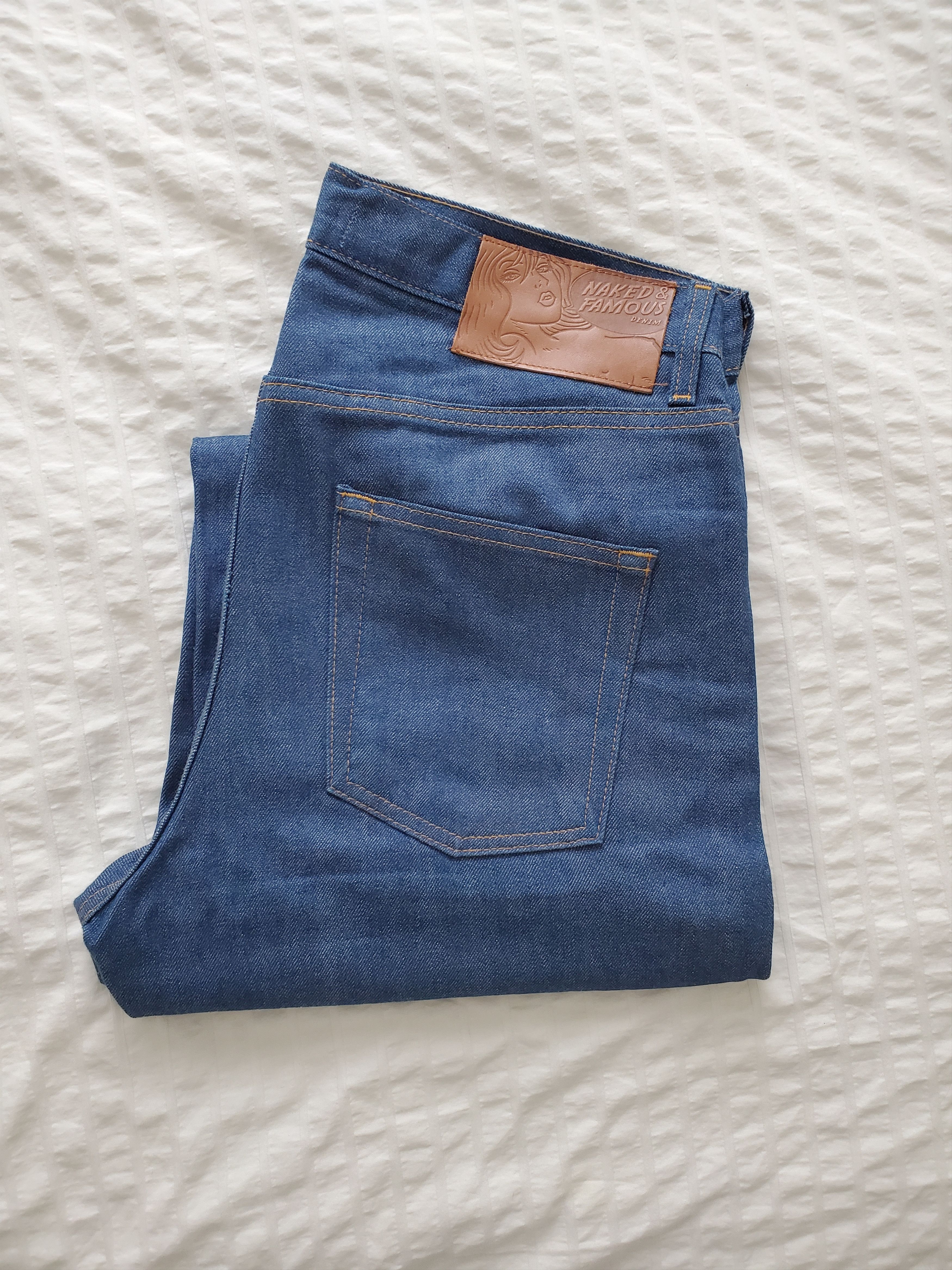 Naked & Famous Strong Guy - Clear Blue Selvedge | Grailed