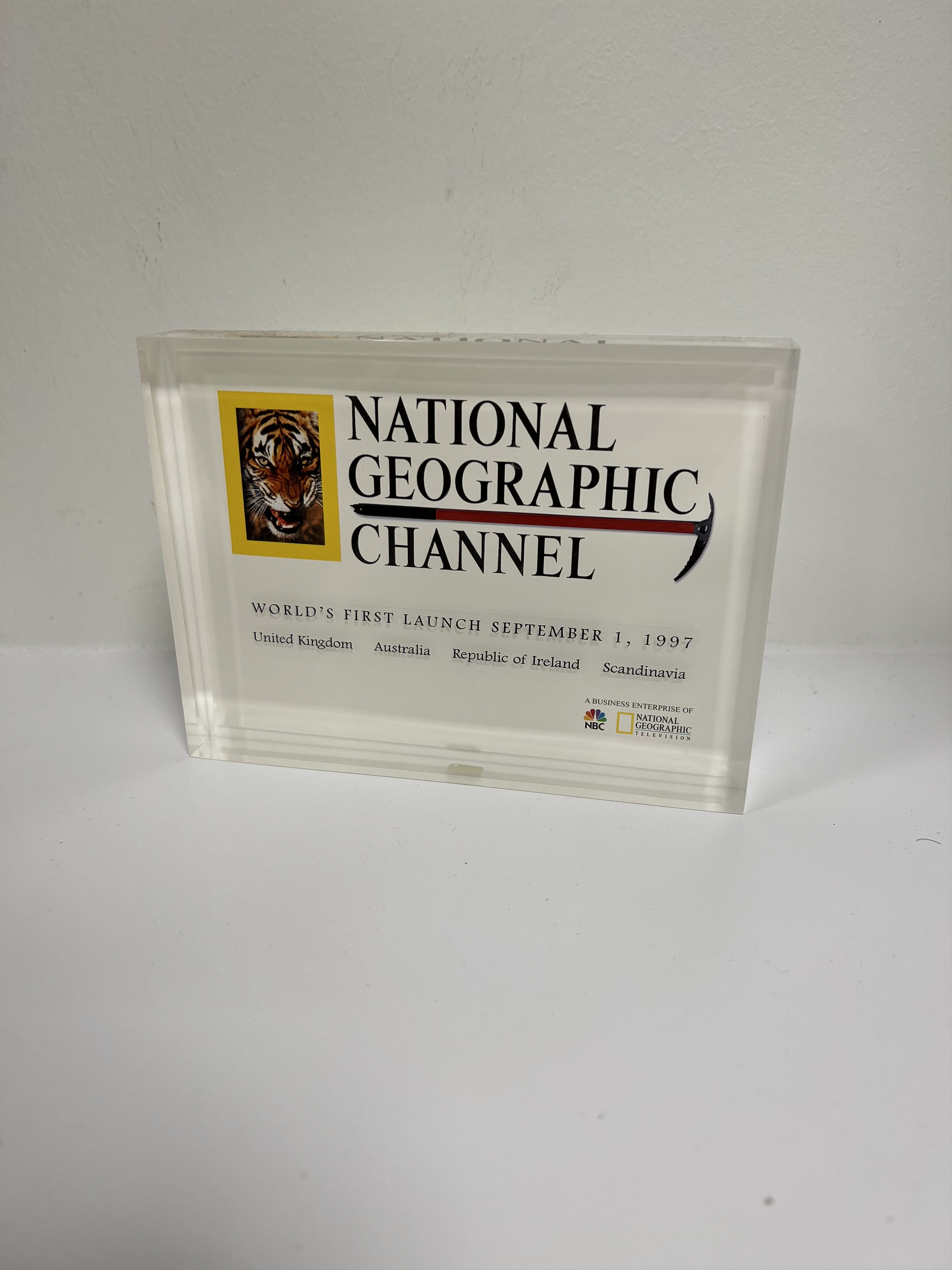 Vintage 1997 National Geographic Channel Premier promo table sign | Grailed