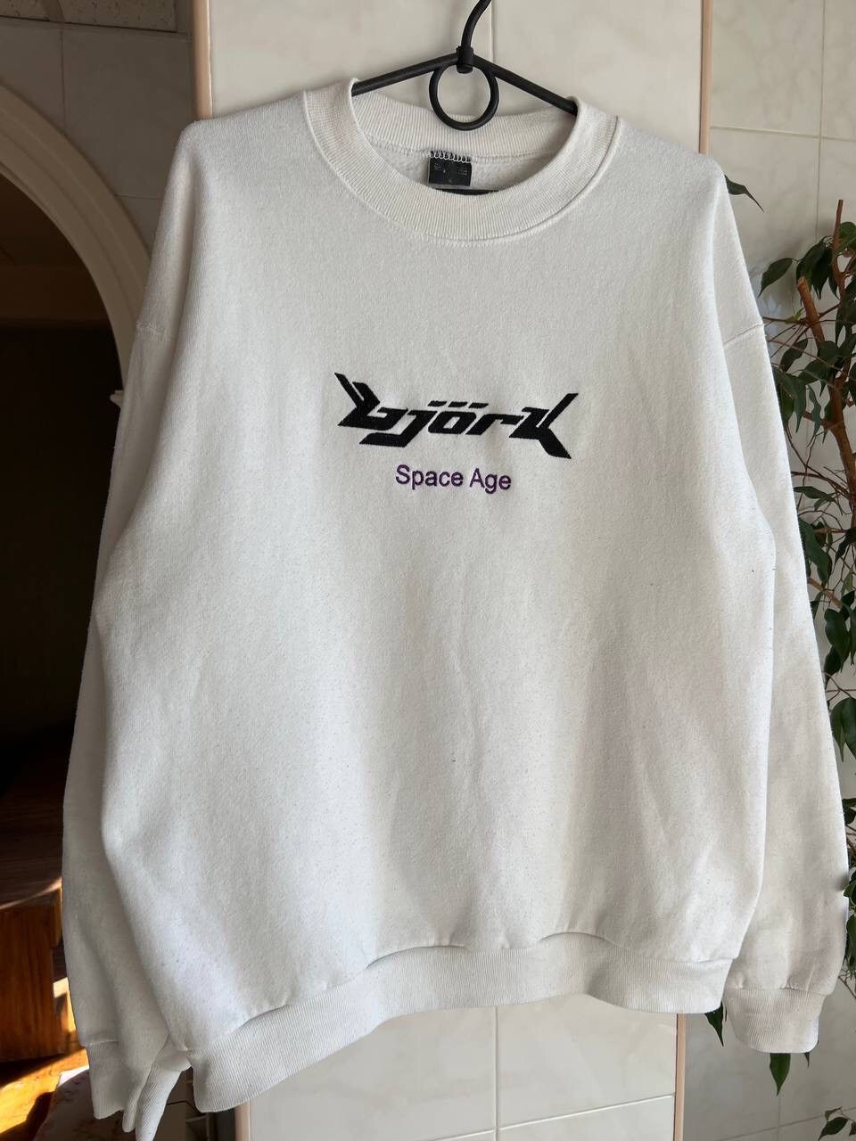 Vintage Bjork “space age” white vintage crewneck rare sweatshirt 90s ...